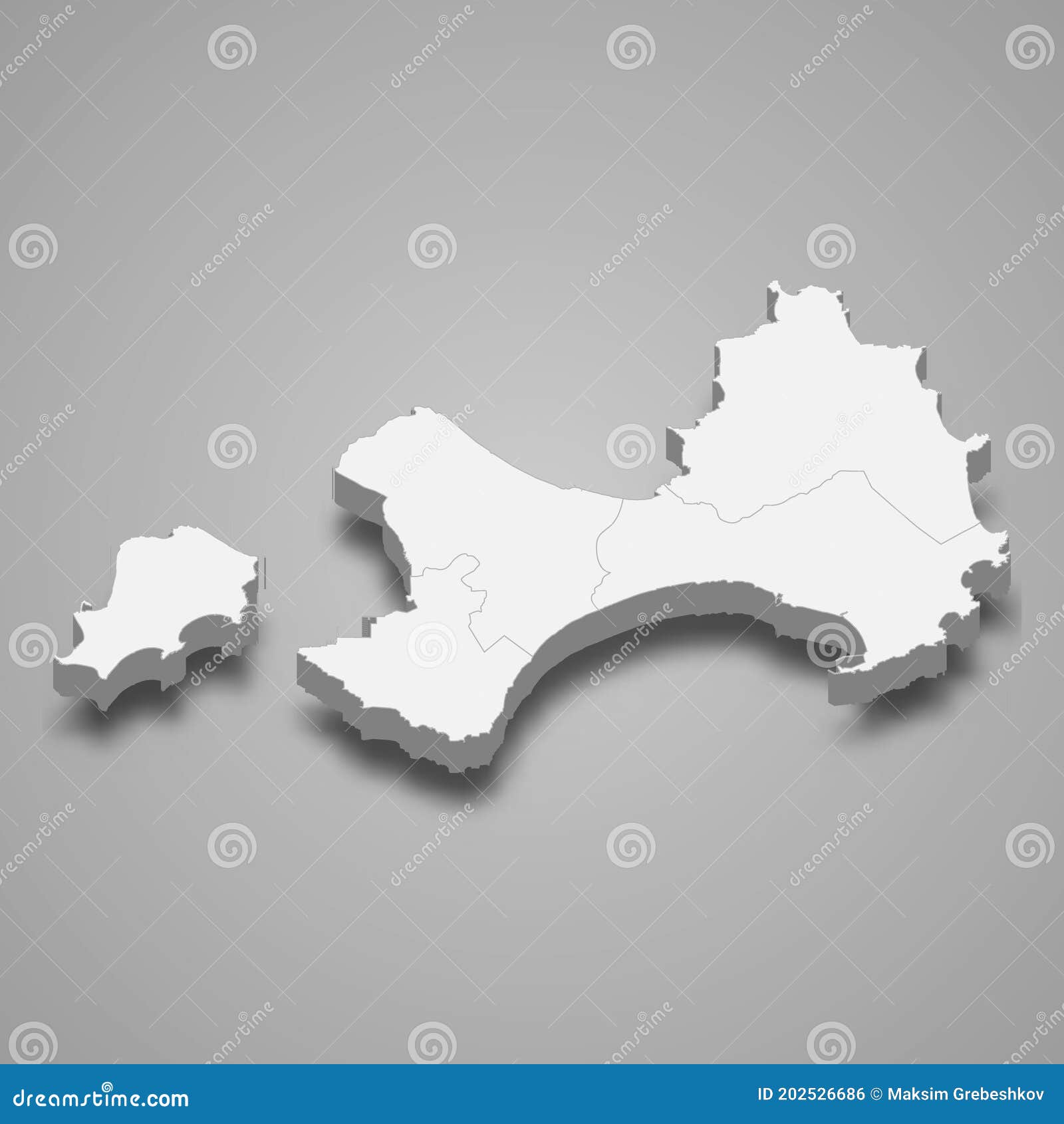 3d Isometric Map of Kinmen County is a Region of Taiwan Stock ...
