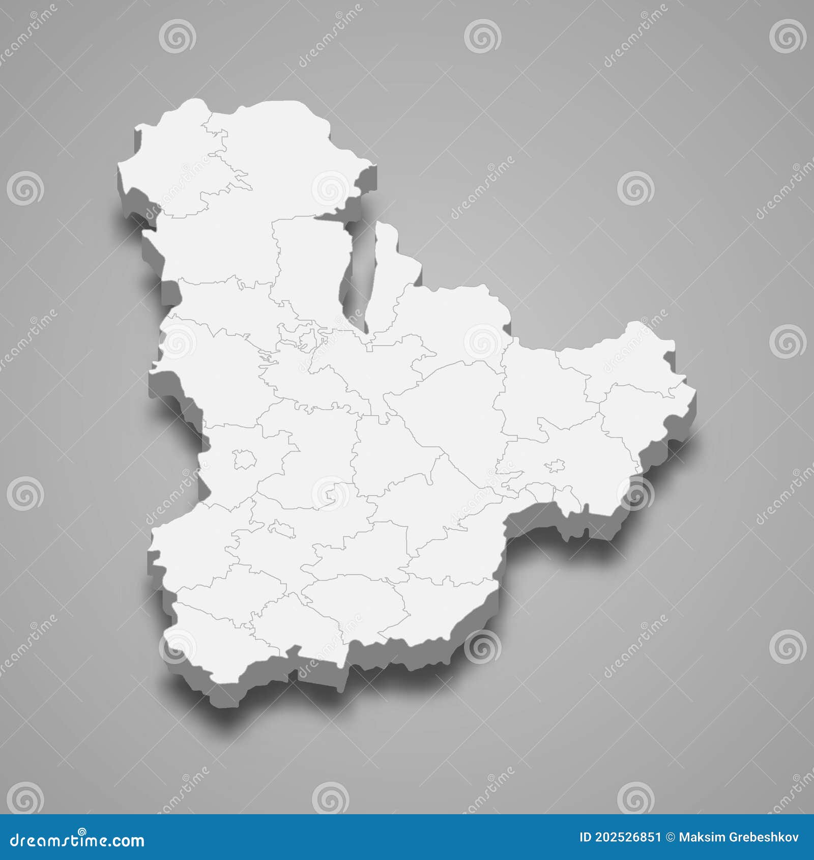 3d Isometric Map of Kyiv Oblast is a Region of Ukraine Stock ...
