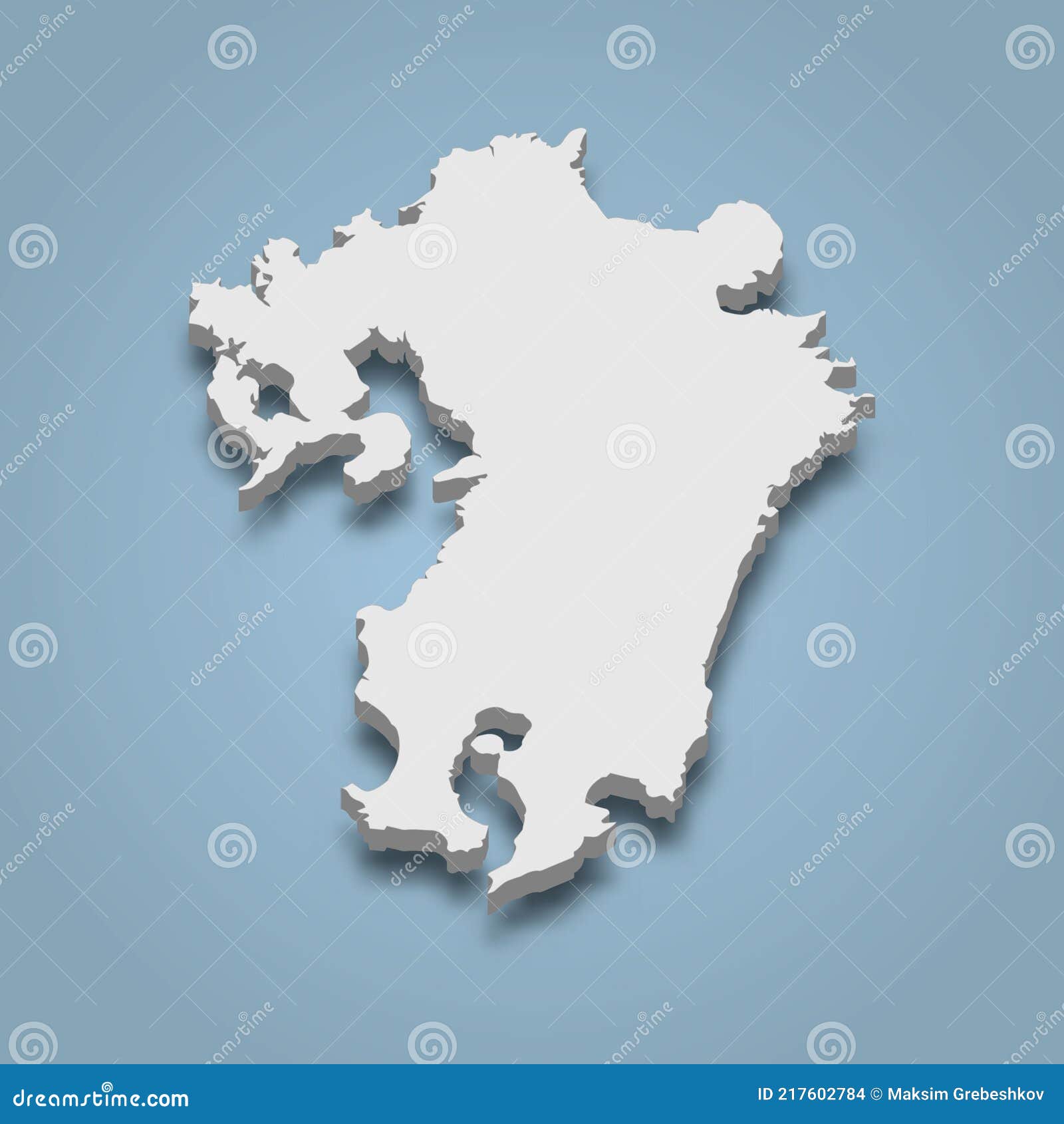 Kyushu Map. Outline State Map Of Kyushu. Political Map Of Kyushu With A ...