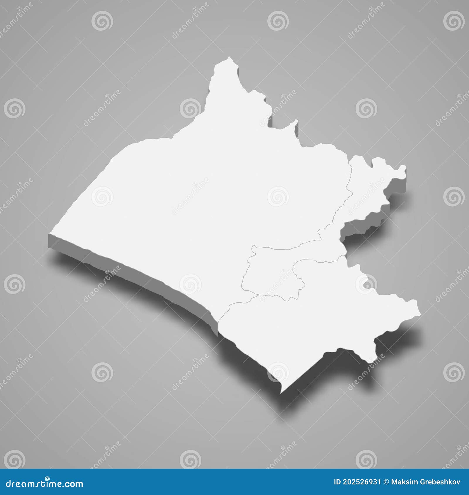 3d Isometric Map of Lambayeque is a Region of Peru Stock Illustration ...