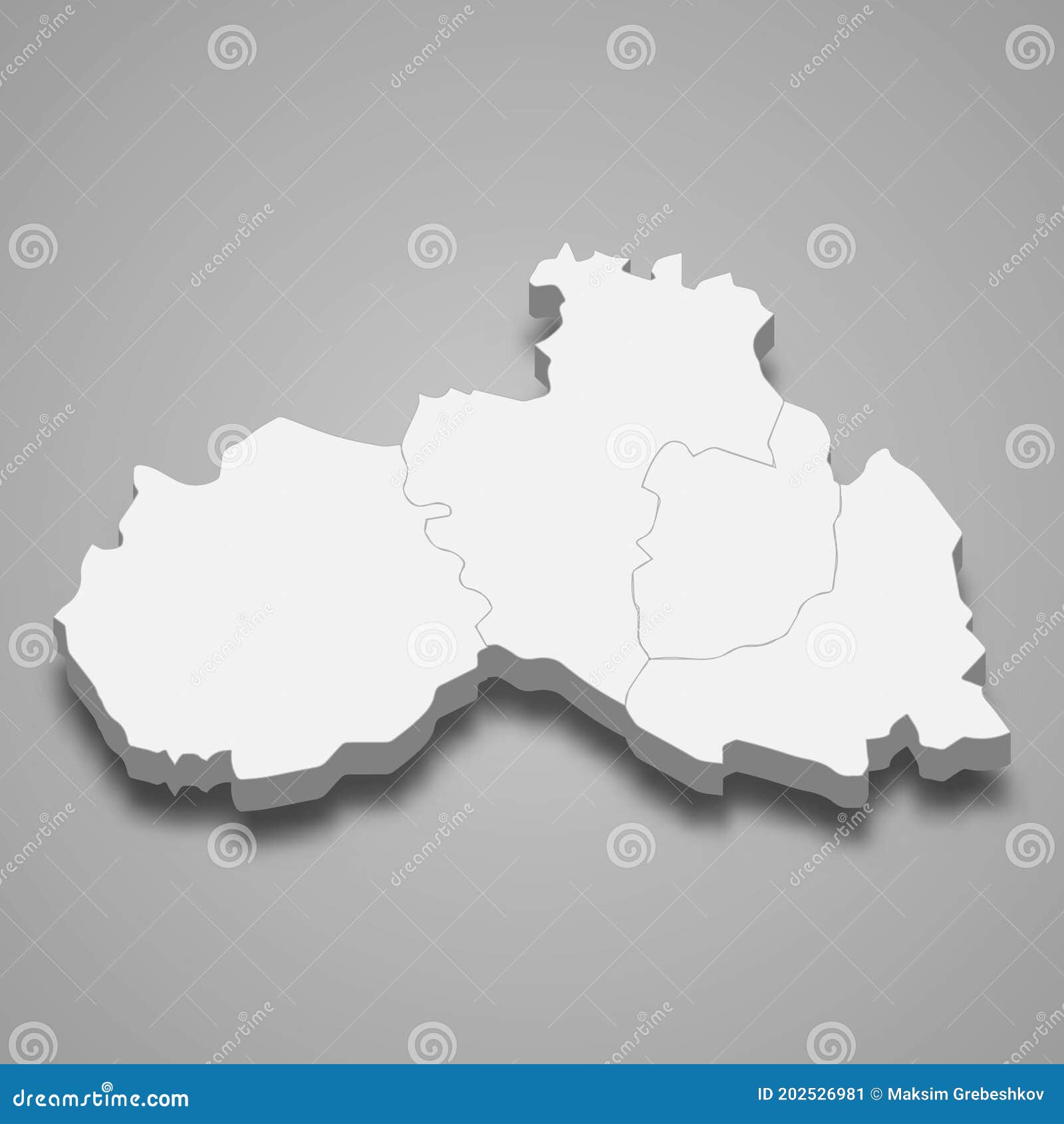 3d Isometric Map of Liberec is a Region of Czech Republic Stock ...