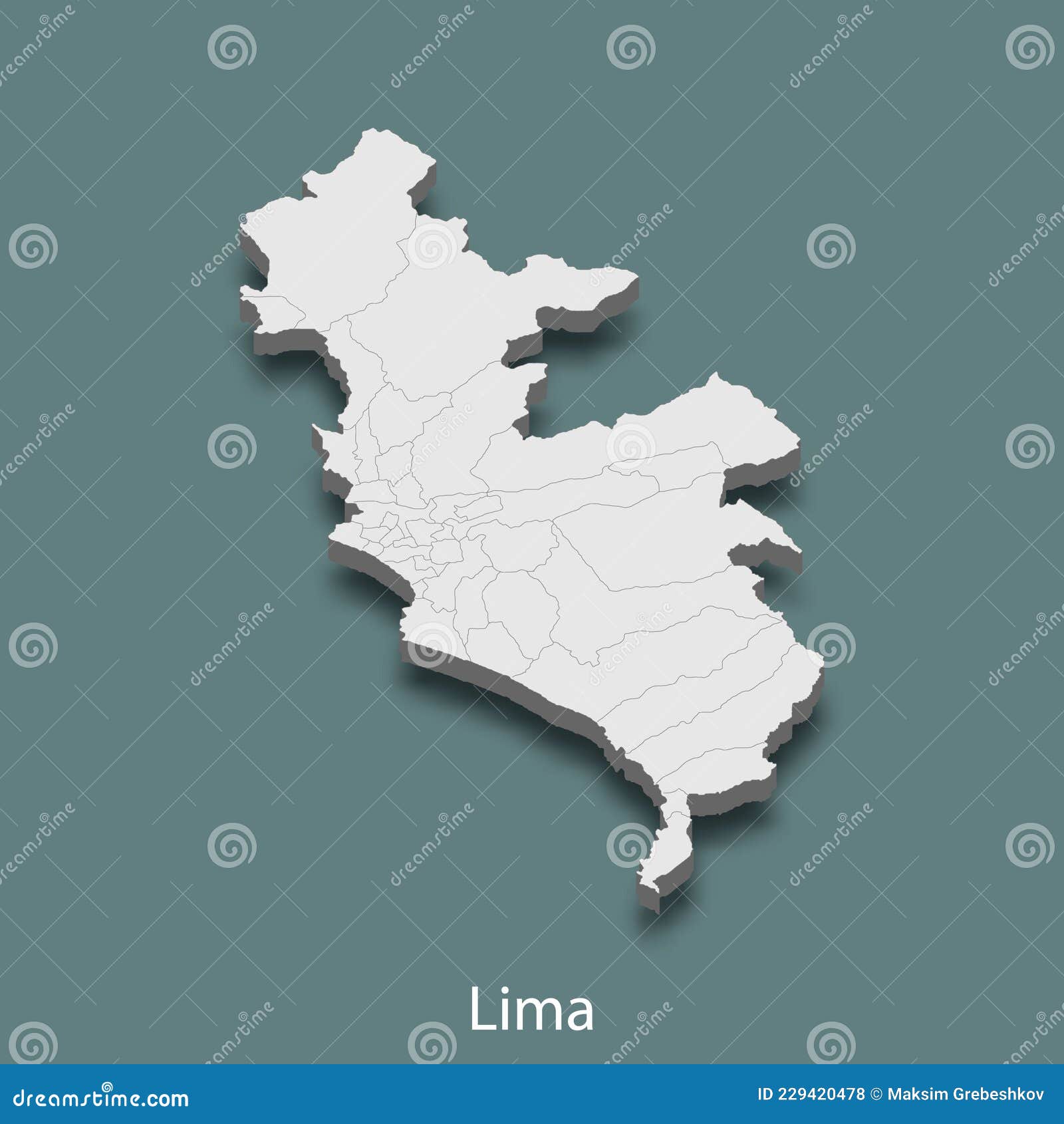 Lima, Lima District, Peru, Colorful Vector Map | CartoonDealer.com ...