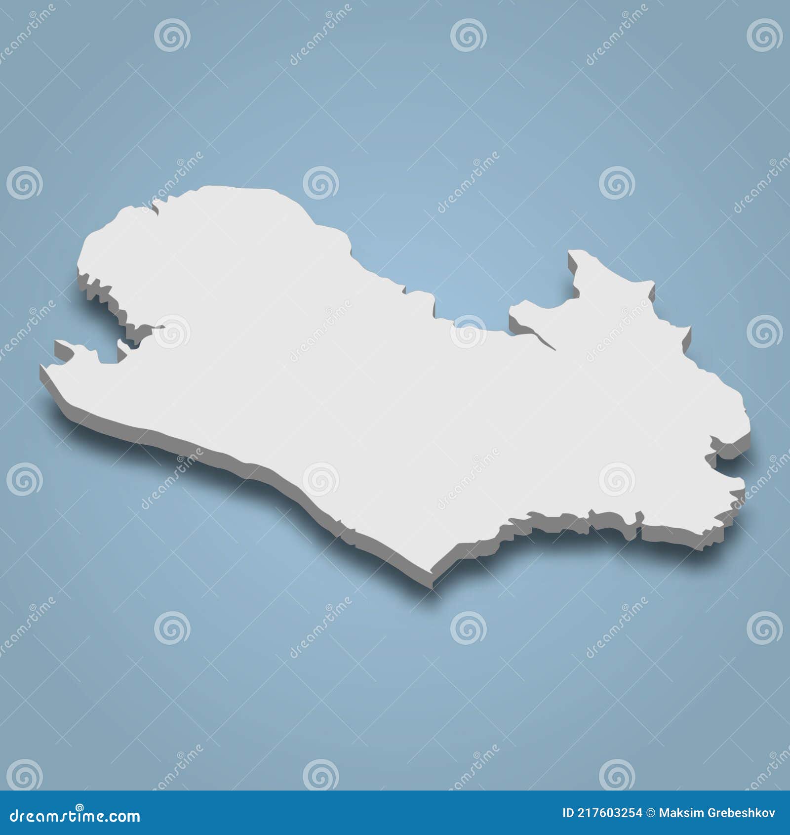 3d Isometric Map of Lolland is an Island in Denmark Stock Vector ...