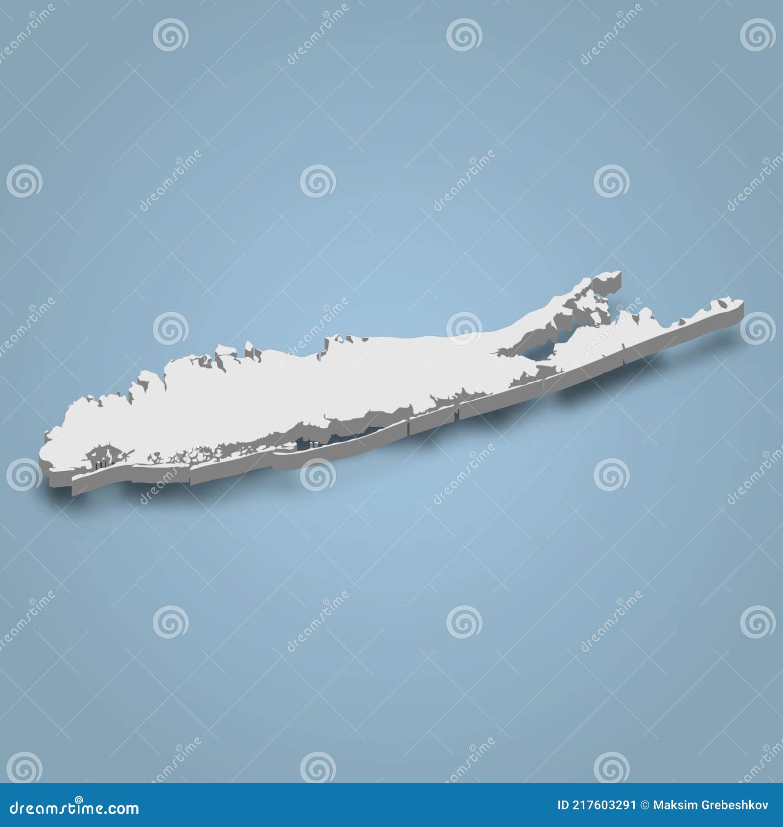 3d Isometric Map of Long Island is an Island in New York Stock Vector ...