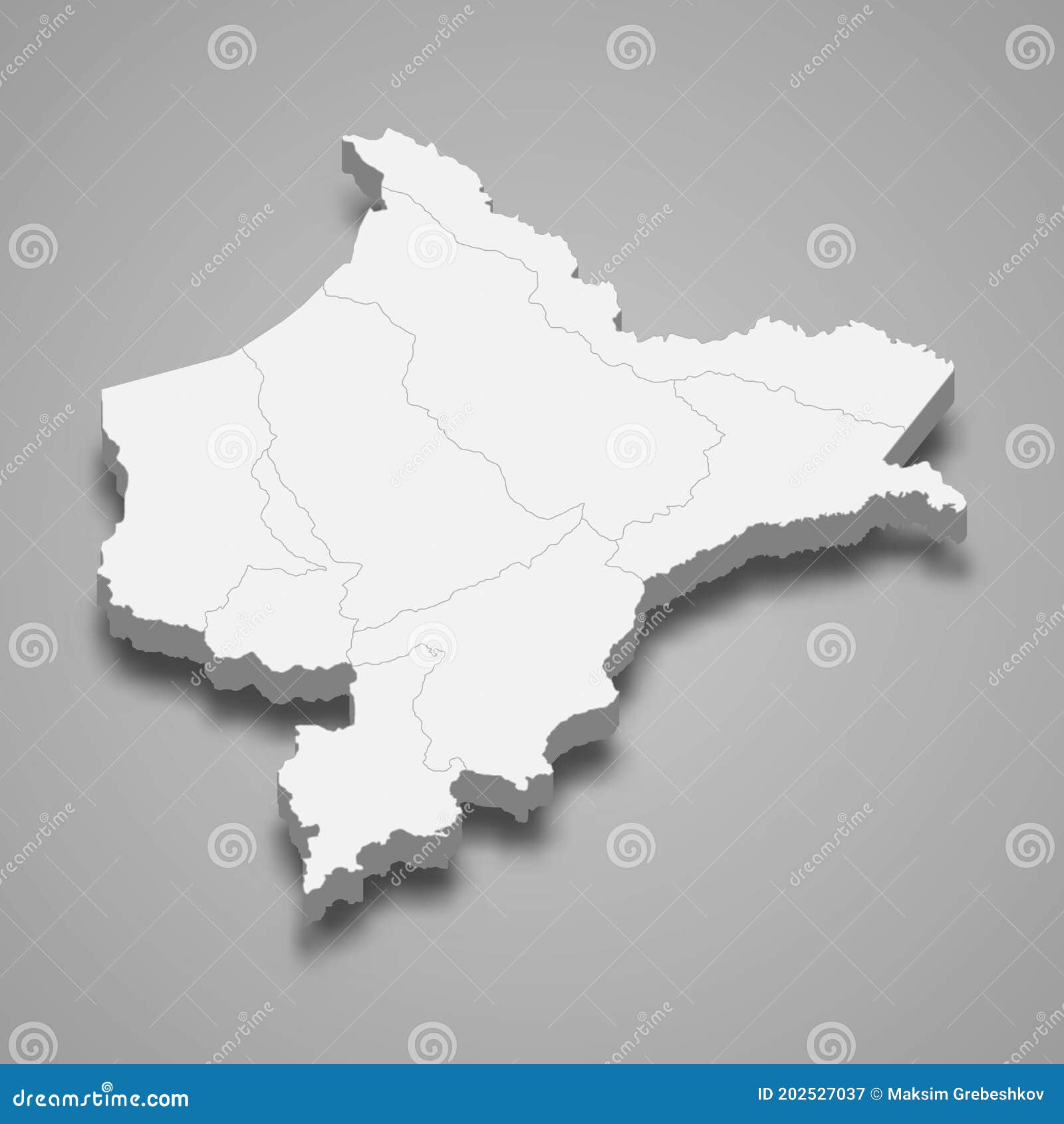 3d Isometric Map of Loreto is a Region of Peru Stock Illustration ...