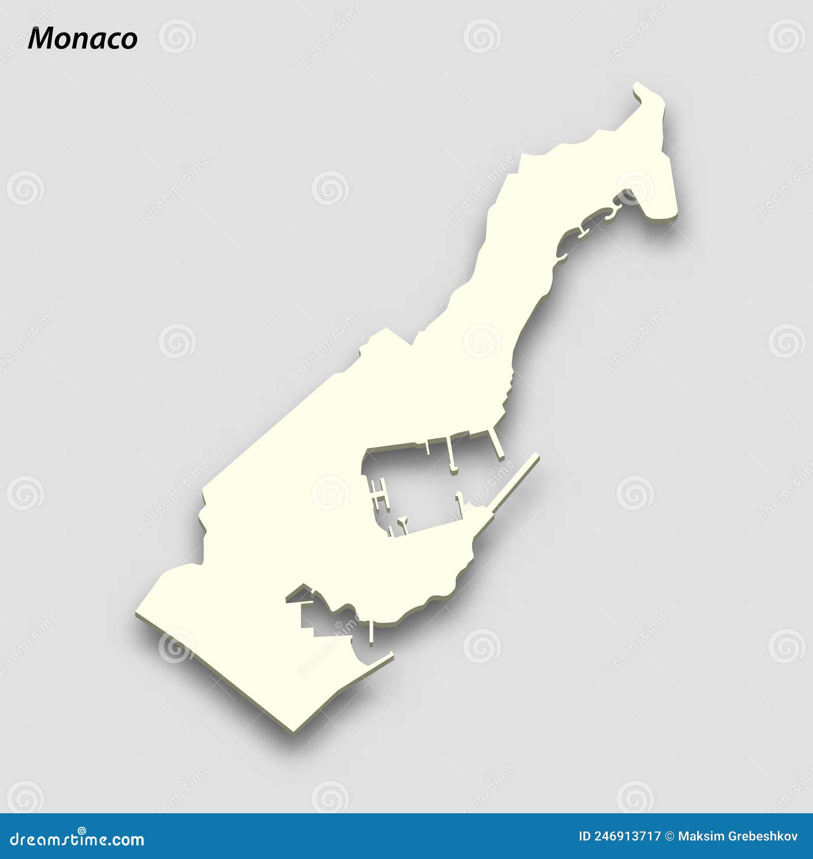 3d Isometric Map of Monaco Isolated with Shadow Stock Vector ...