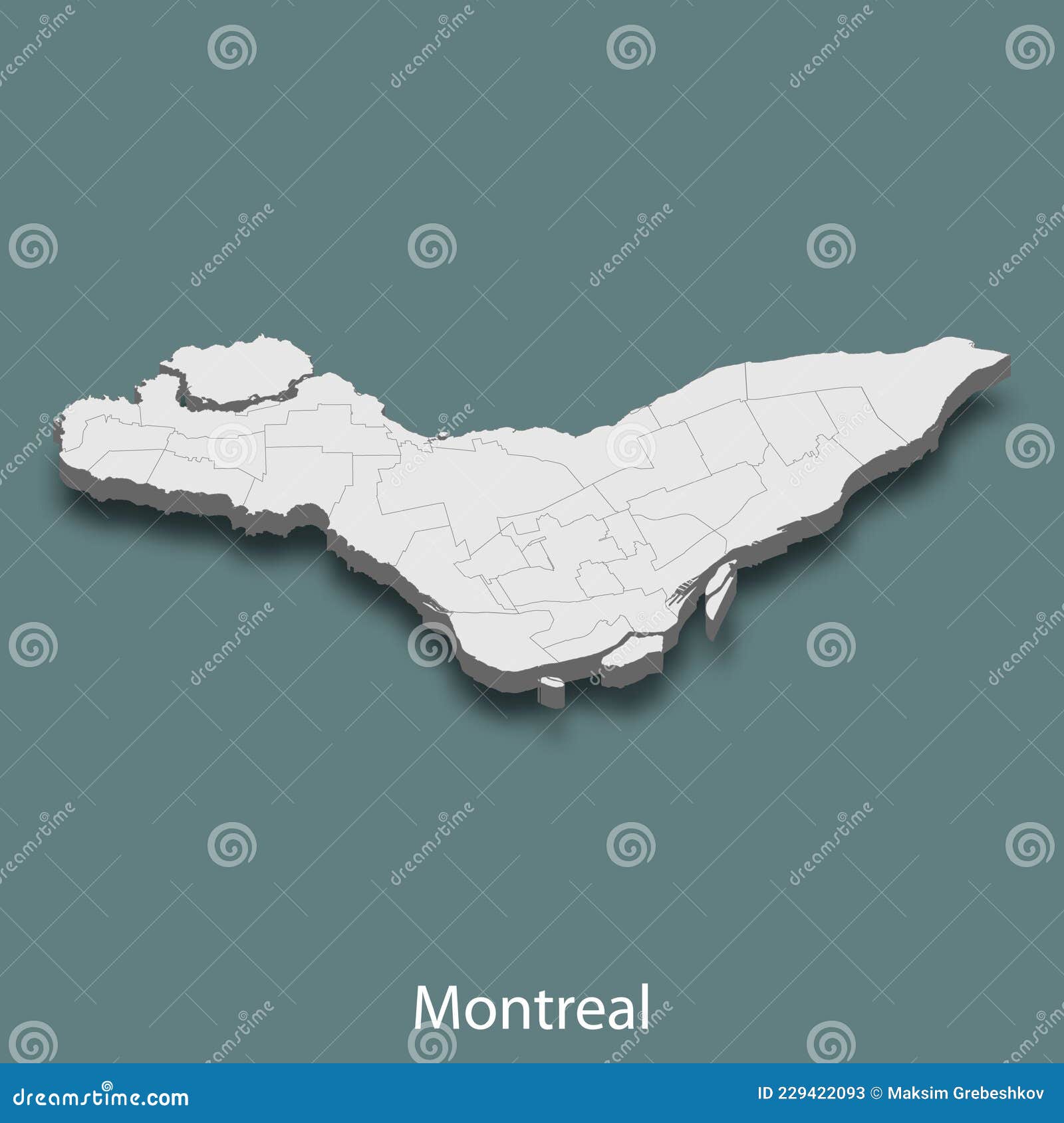 Map Of The Island Of Montreal, Canada Cartoon Vector | CartoonDealer ...