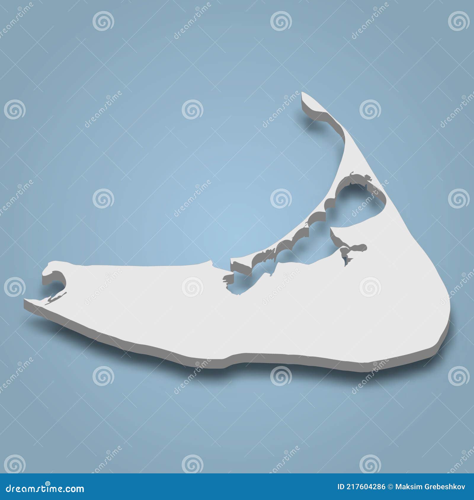 Nantucket. Vector Map. Geographic Map Detailed With The Designation Of ...