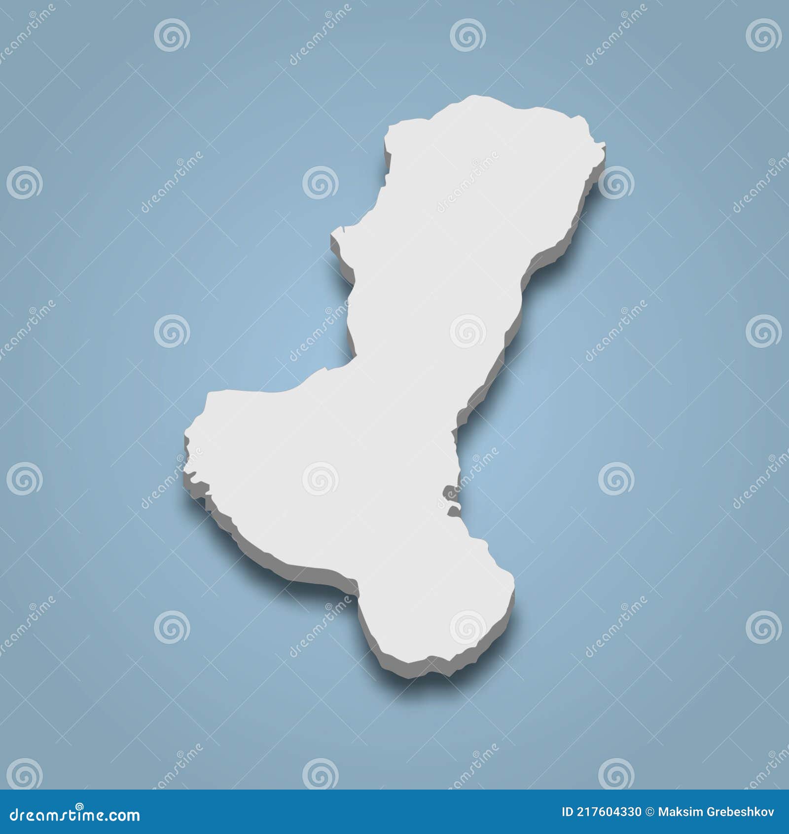 3D Isometric Map Of Negros Is An Island In Philippines Illustration ...