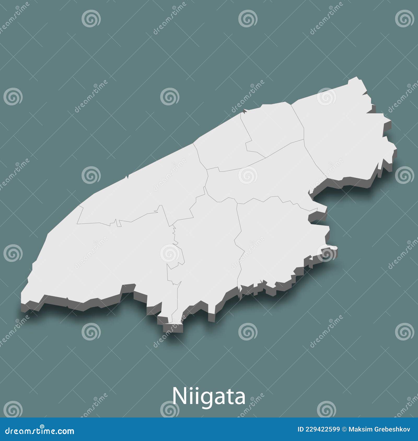 3d Isometric Map of Niigata is a City of Japan Stock Vector ...