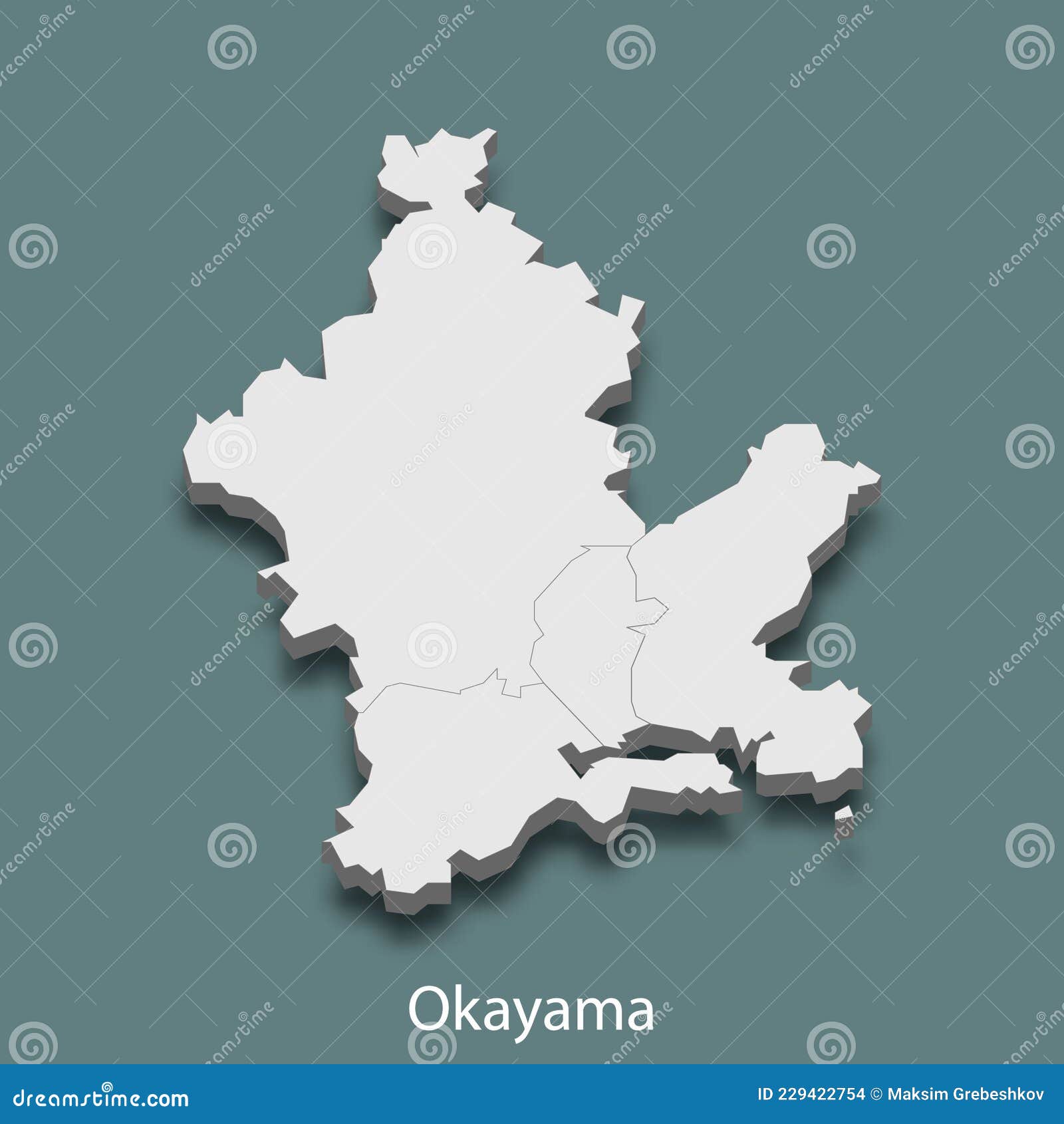 3d Isometric Map of Okayama is a City of Japan Stock Vector ...