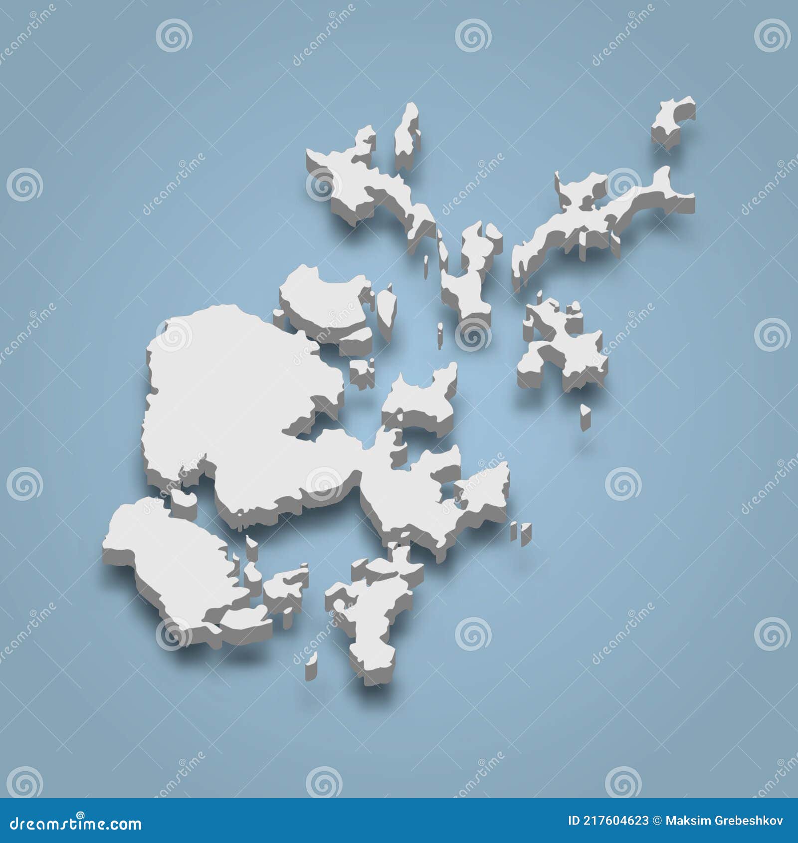 3d Isometric Map of Orkney Islands is an Archipelago in Scotland Stock ...