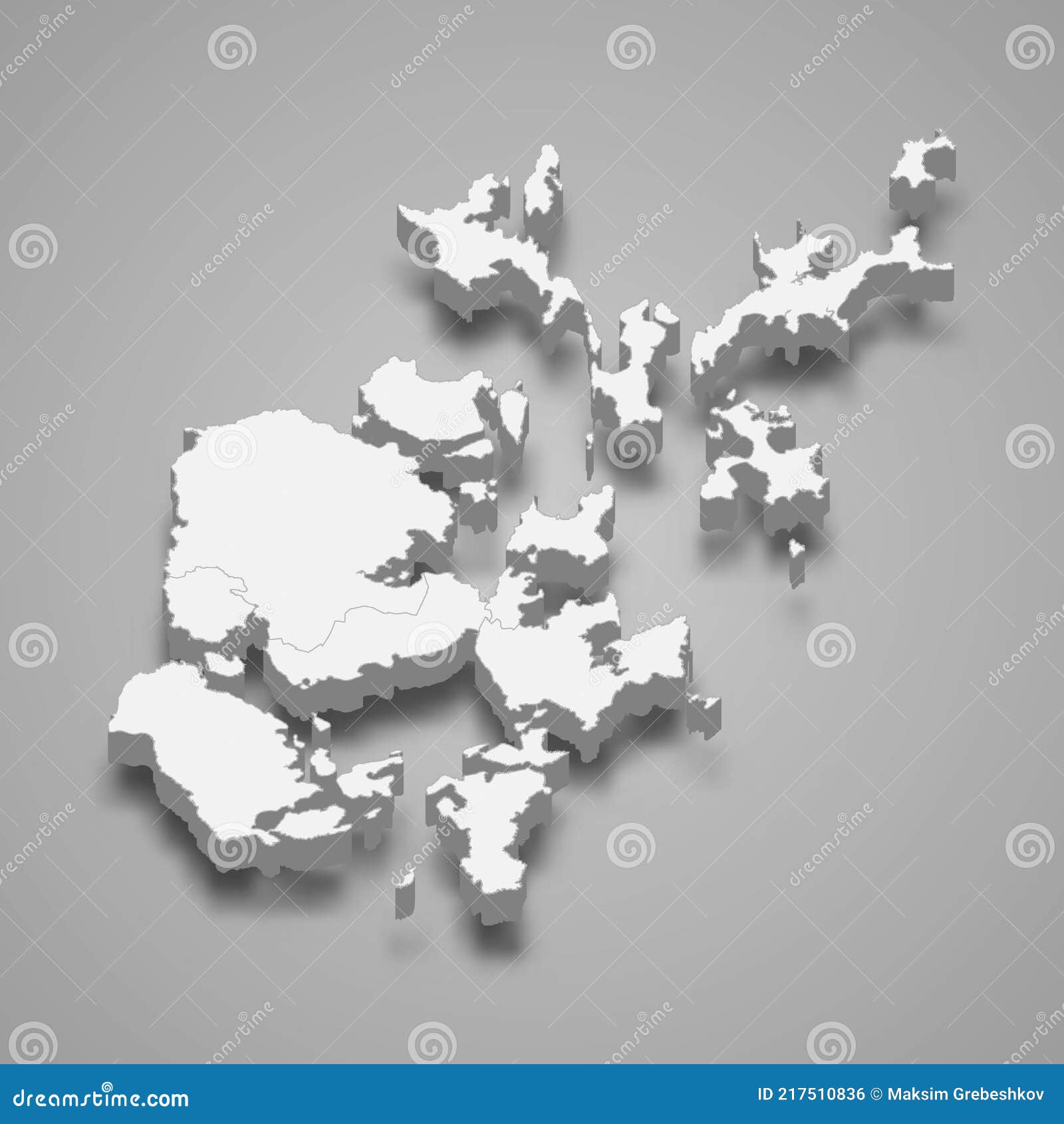 3d Isometric Map of Orkney Islands is a Region of Scotland Stock Vector ...