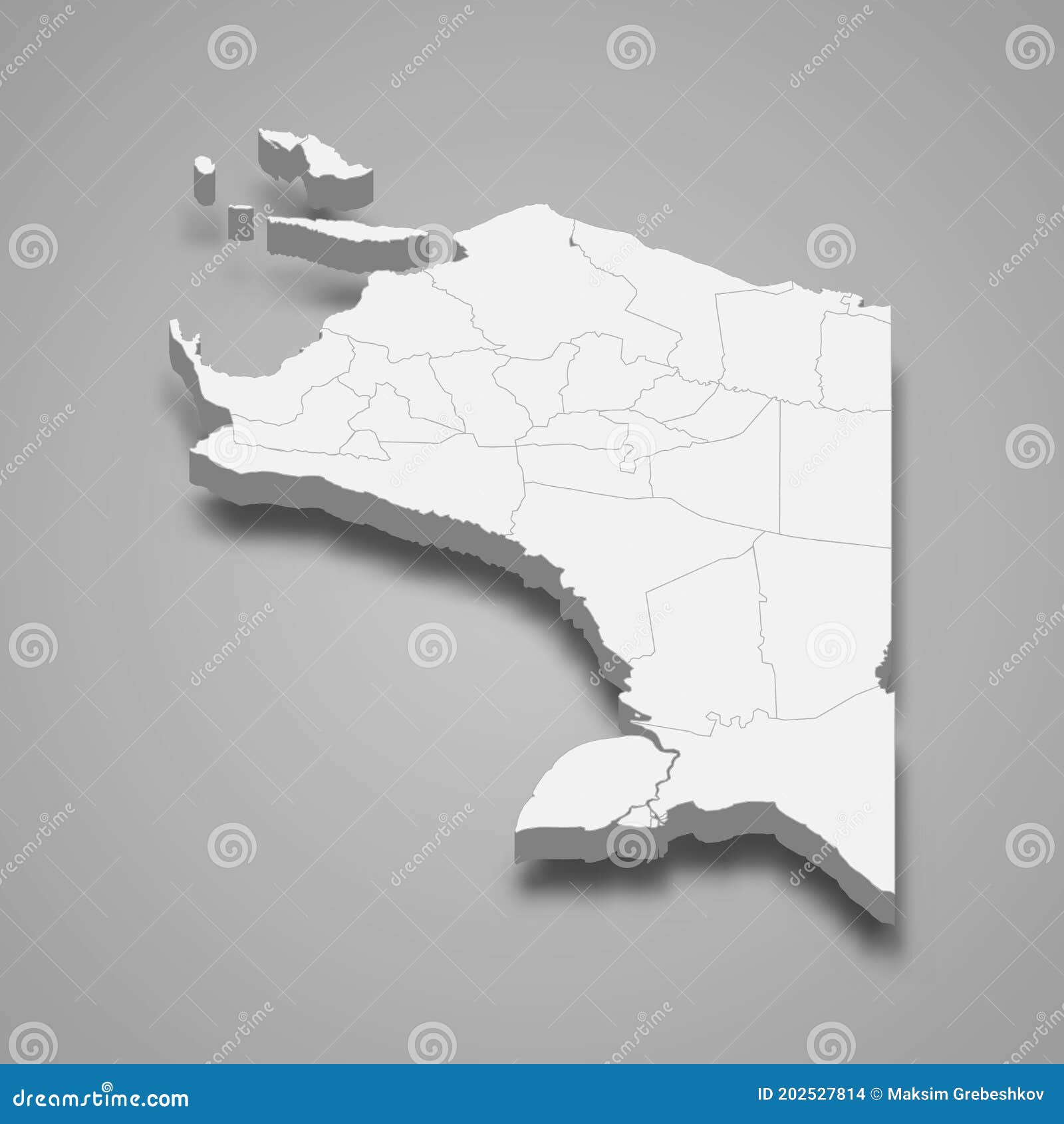 3d Isometric Map of Papua is a Province of Indonesia Stock Illustration ...