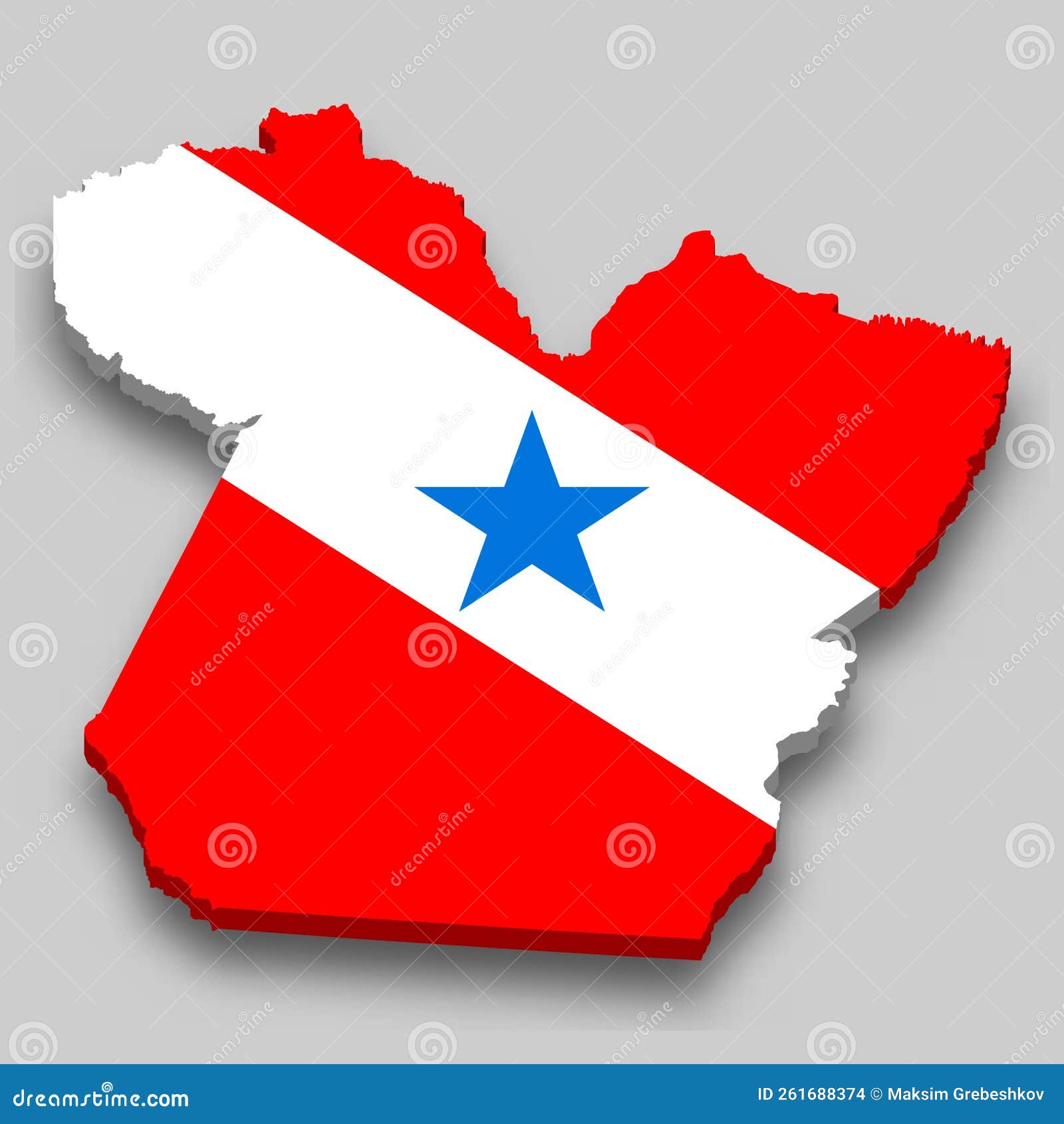 3d Isometric Map of Para with Flag Stock Vector - Illustration of ...