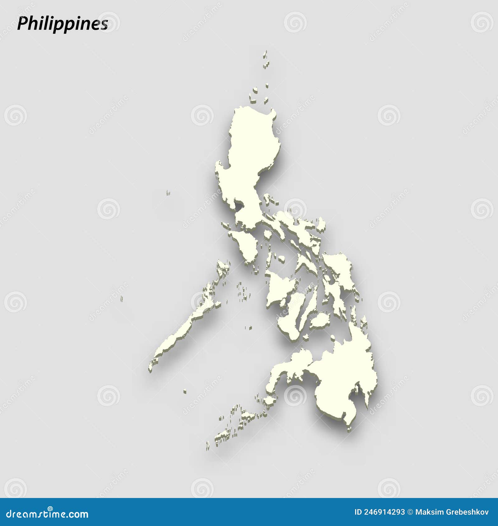 3d Isometric Map of Philippines Isolated with Shadow Stock Vector ...