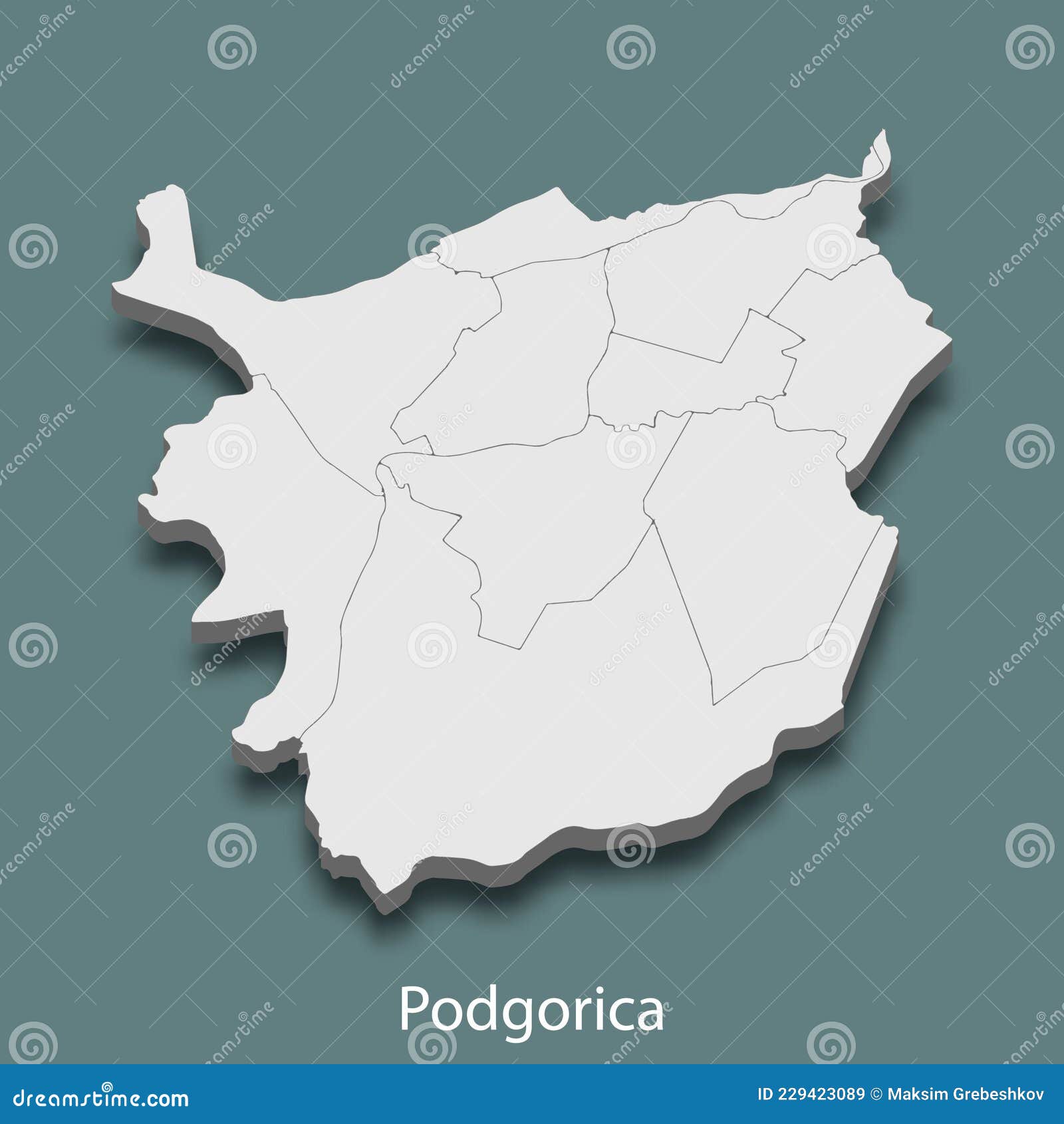 3d Isometric Map of Podgorica is a City of Montenegro Stock Vector ...