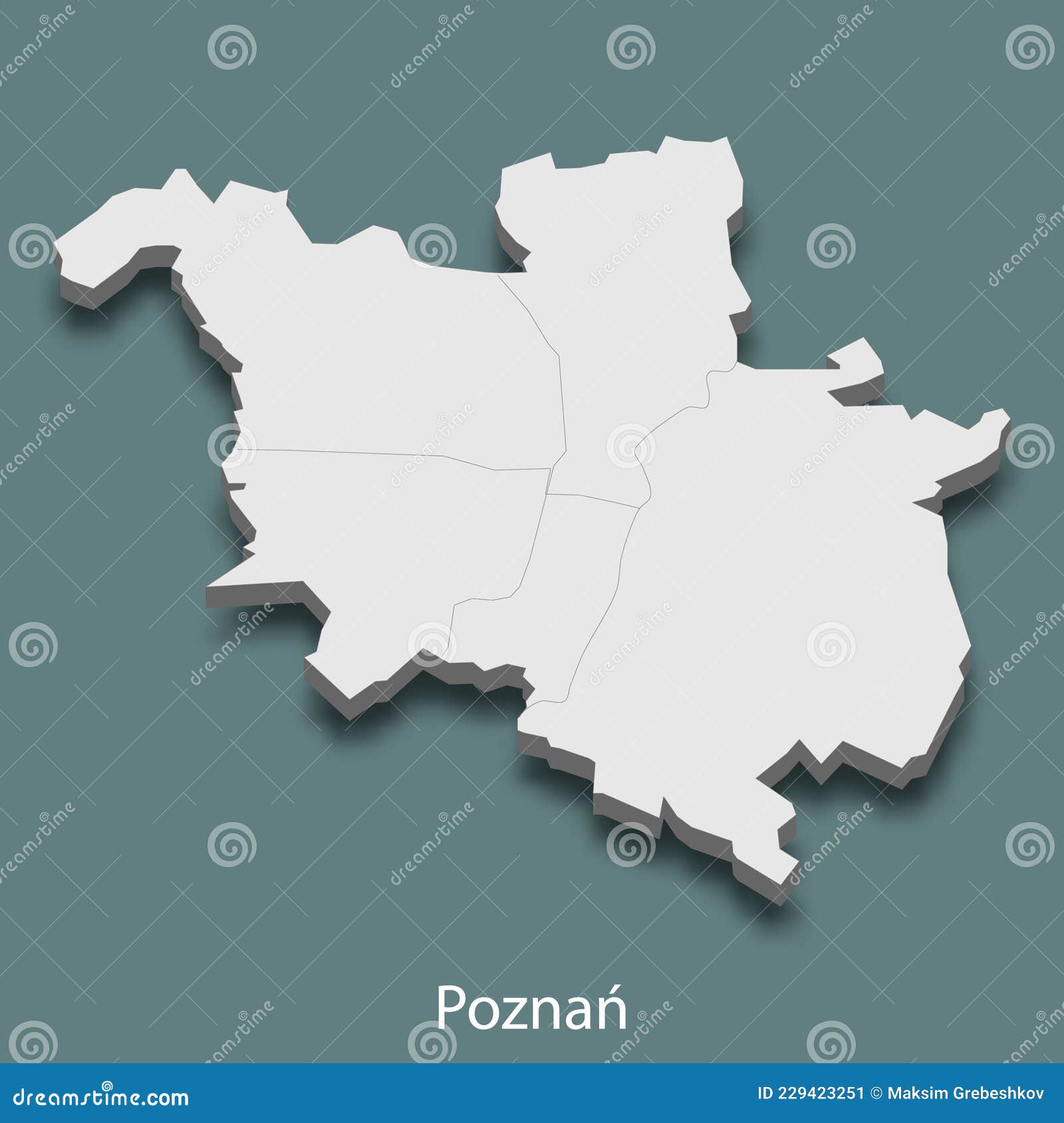 3d Isometric Map of Poznan is a City of Poland Stock Vector ...