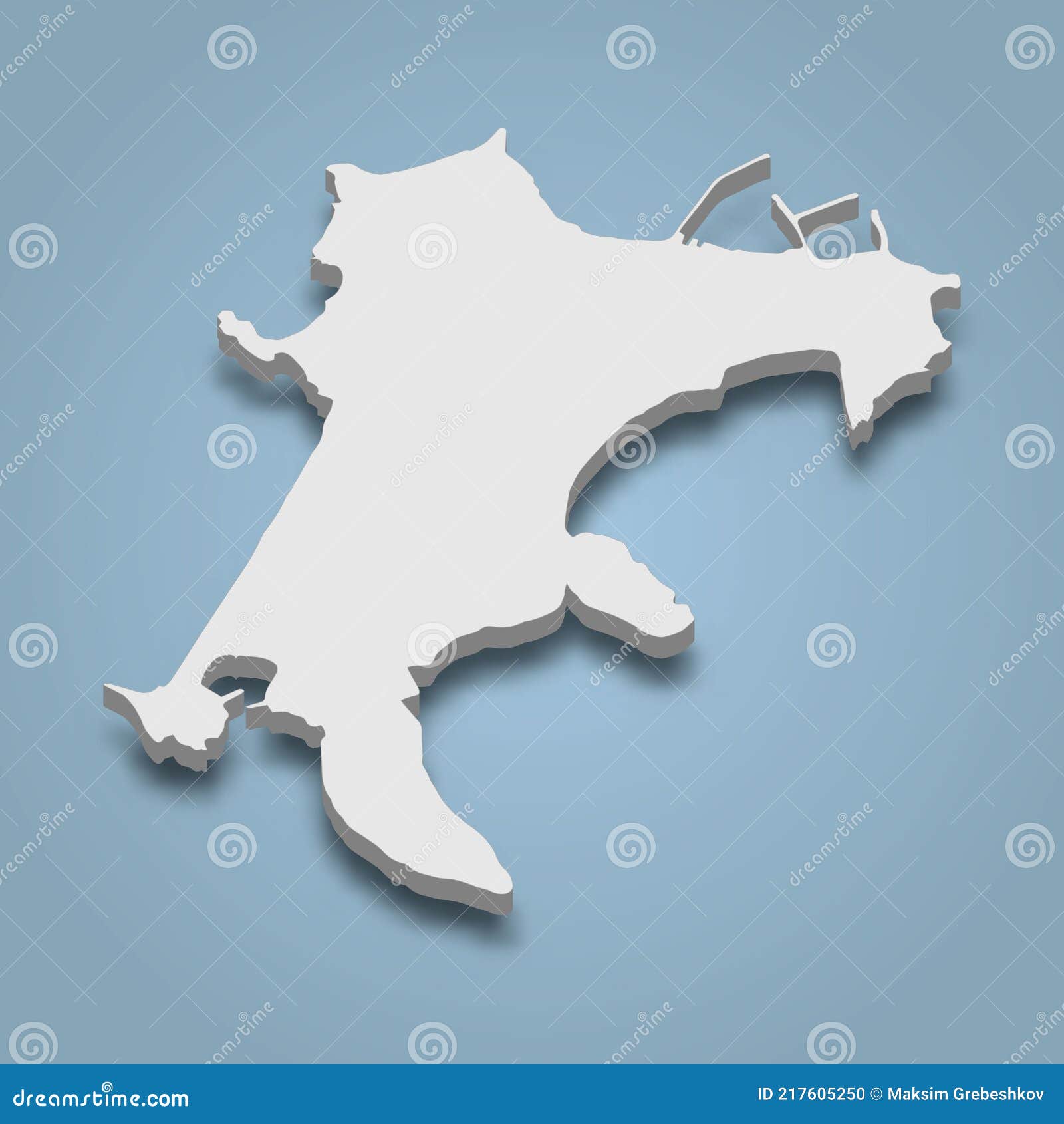 3d Isometric Map of Procida is an Island in Italy Stock Vector ...