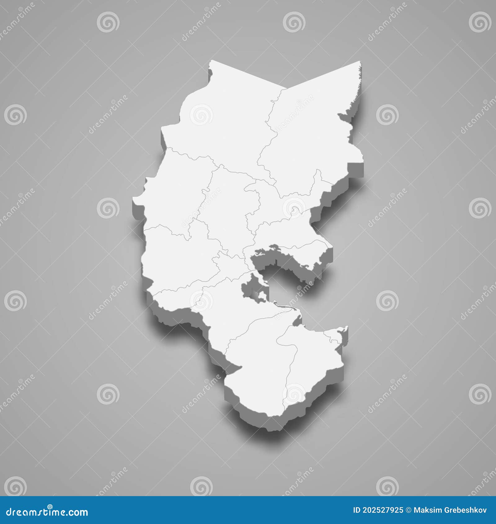 3d Isometric Map of Puno is a Region of Peru Stock Illustration ...