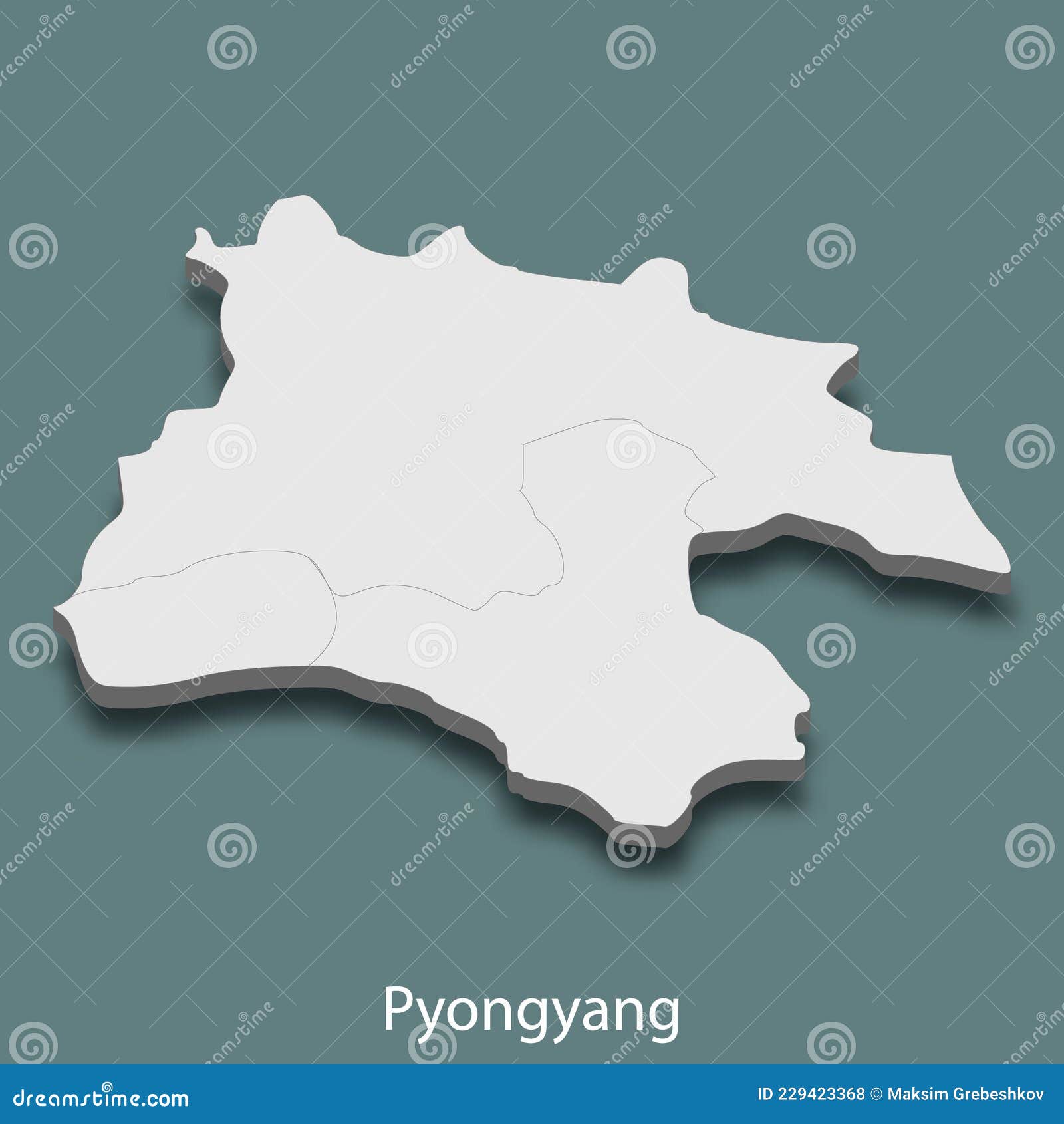3d Isometric Map of Pyongyang is a City of Korea Stock Vector ...