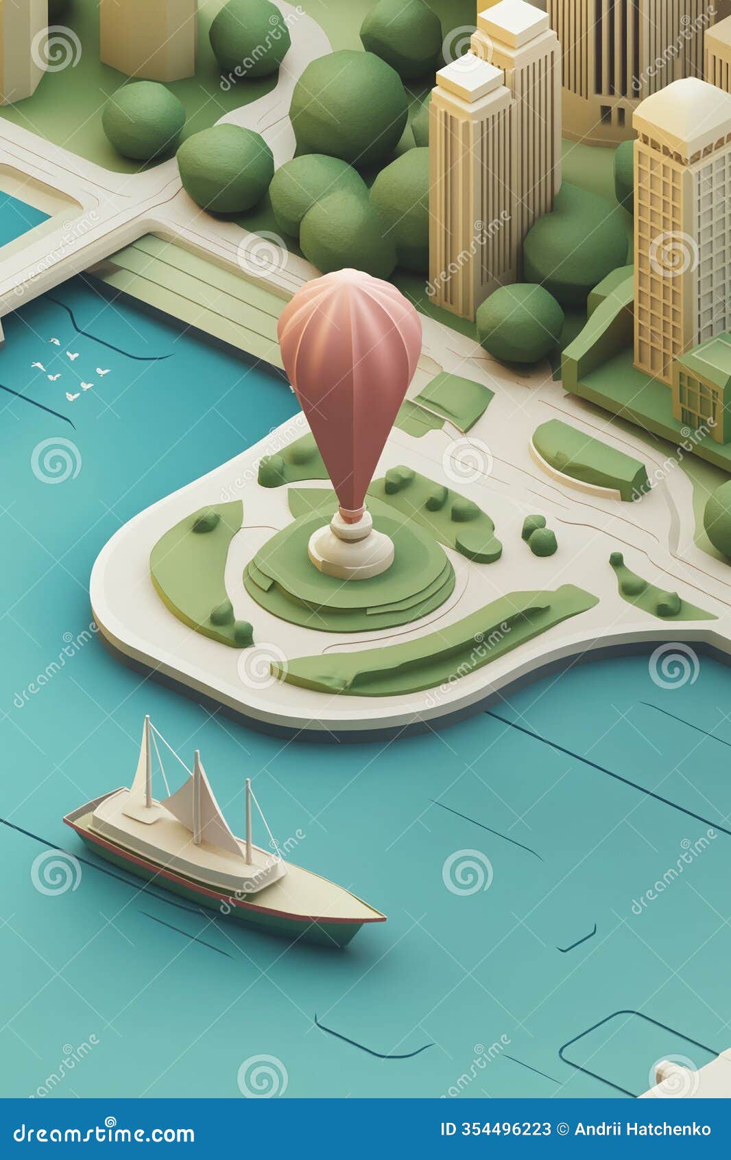 A 3D Isometric Map with Real-time Updates of GIS Location Data. Stock ...