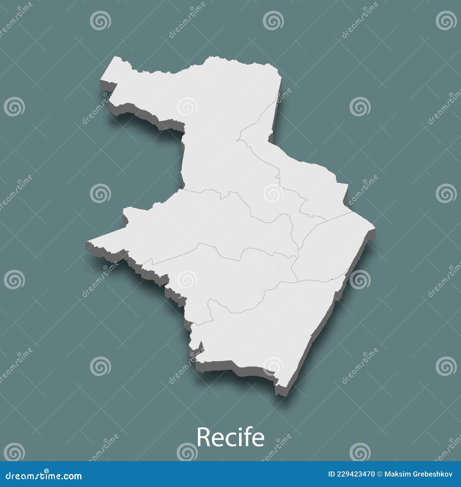 3d Isometric Map of Recife is a City of Brazil Stock Vector ...
