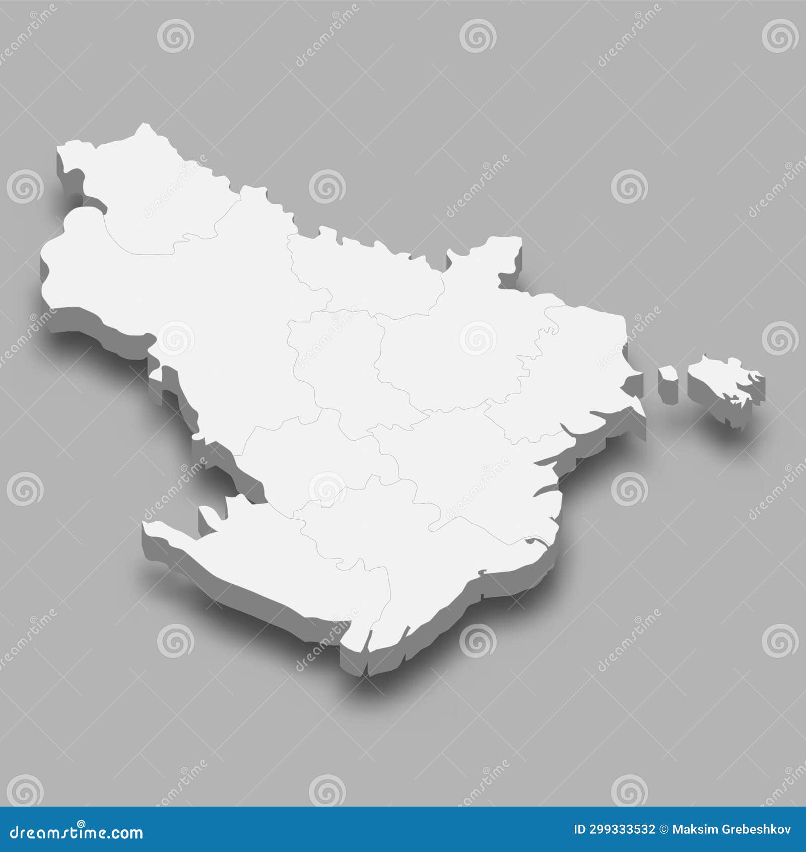 3d Isometric Map Red River Delta Region of Vietnam, Stock Vector ...