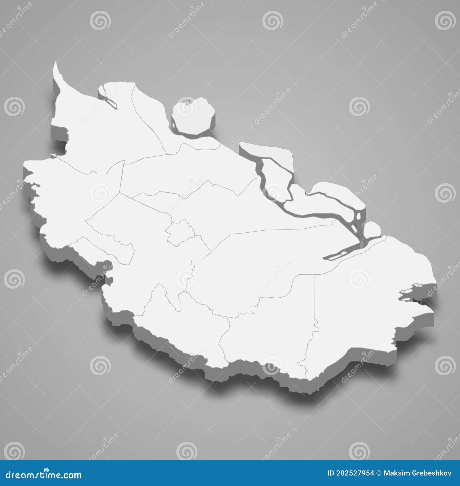 3d Isometric Map of Riau is a Province of Indonesia Stock Illustration ...