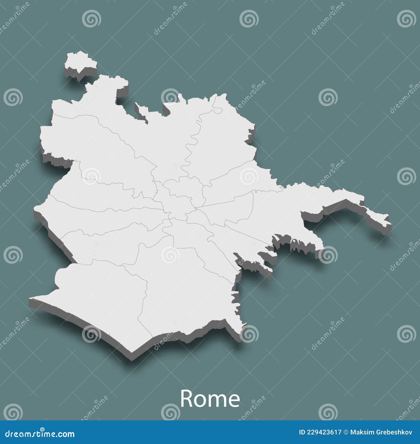 3d Isometric Map of Rome is a City of Italy Stock Vector - Illustration ...