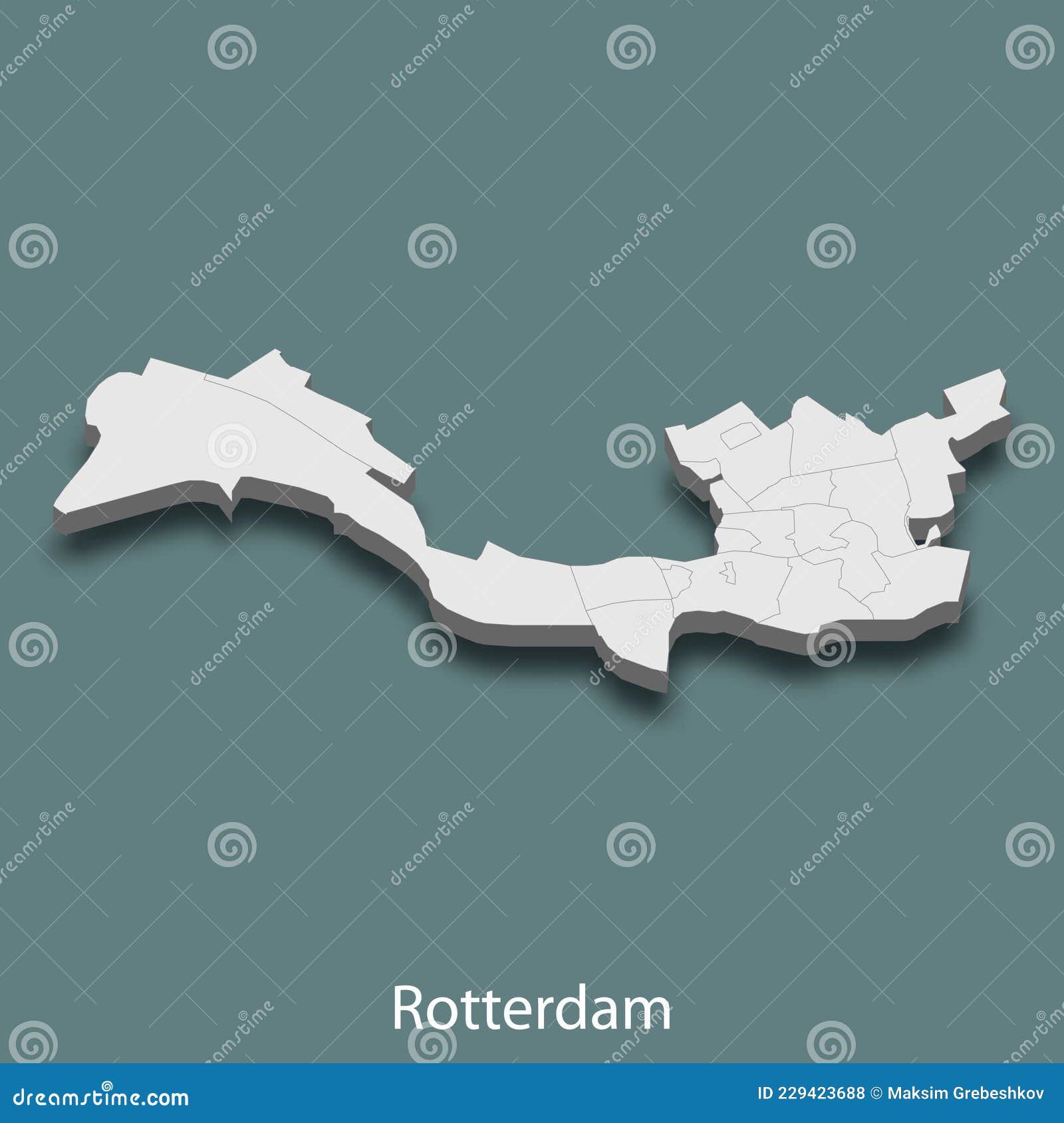 3d Isometric Map of Rotterdam is a City of Netherlands Stock Vector ...
