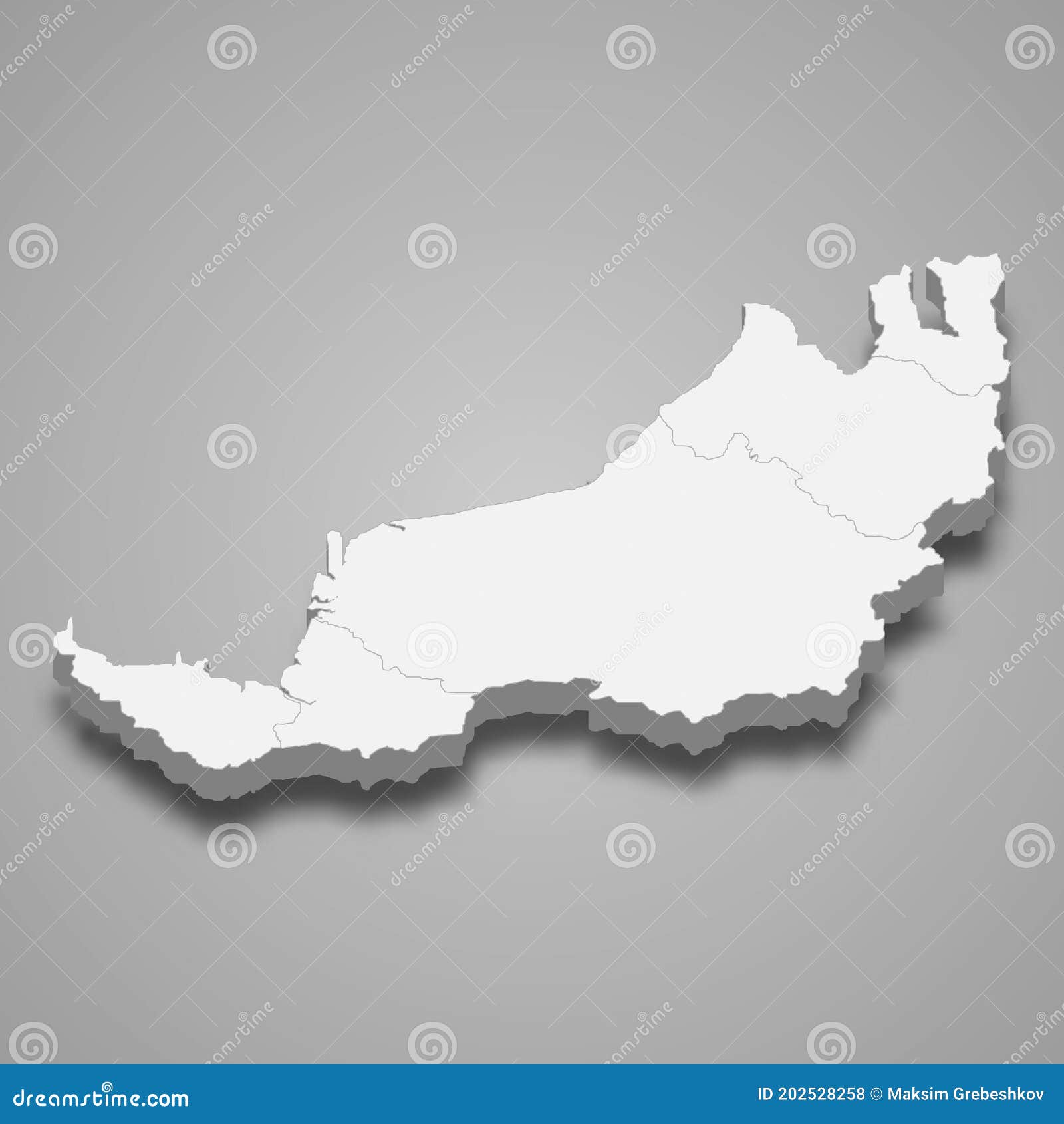 3d Isometric Map of Sarawak is a State of Malaysia Stock Illustration ...