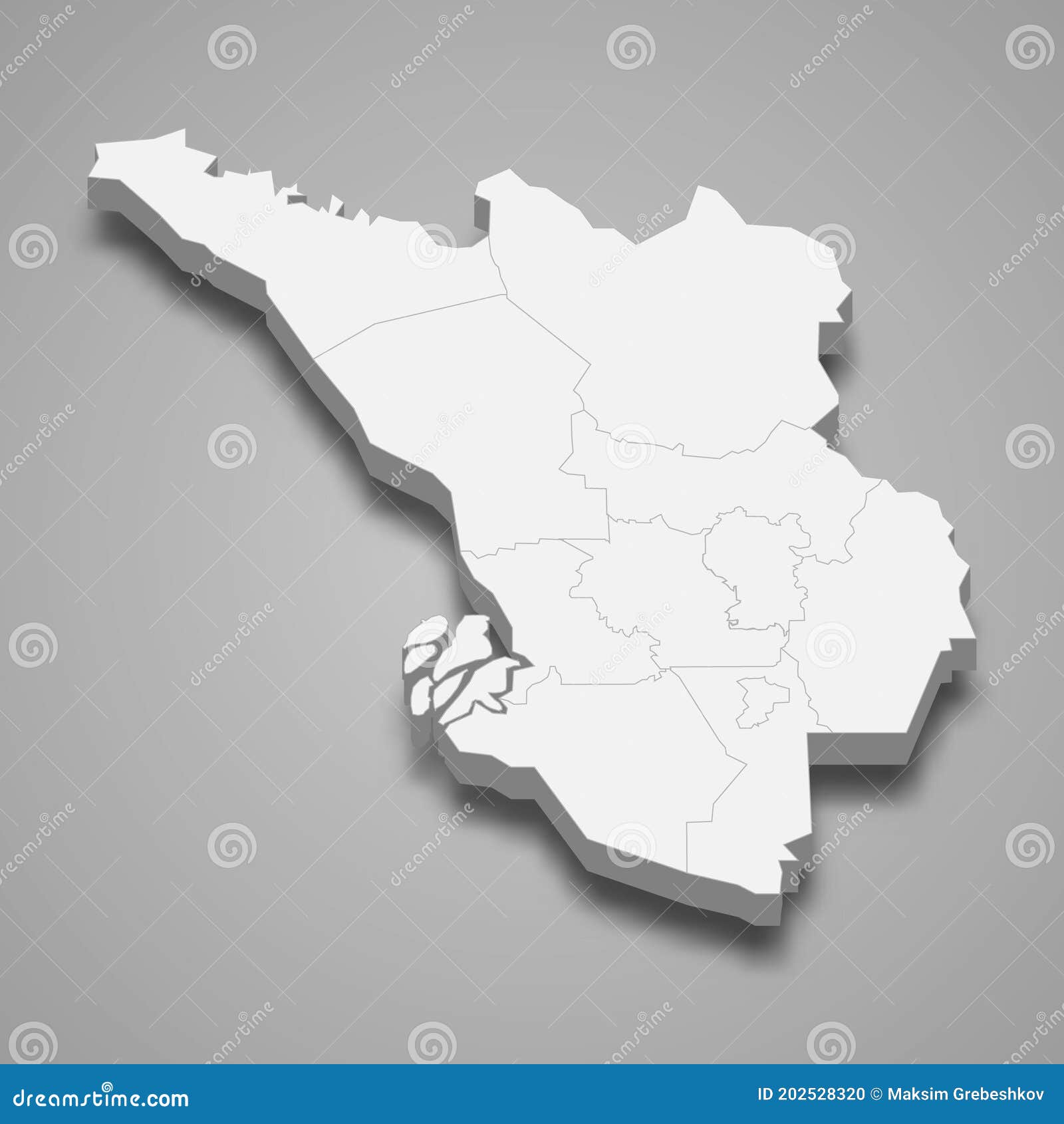 3d Isometric Map of Selangor is a State of Malaysia Stock Illustration ...