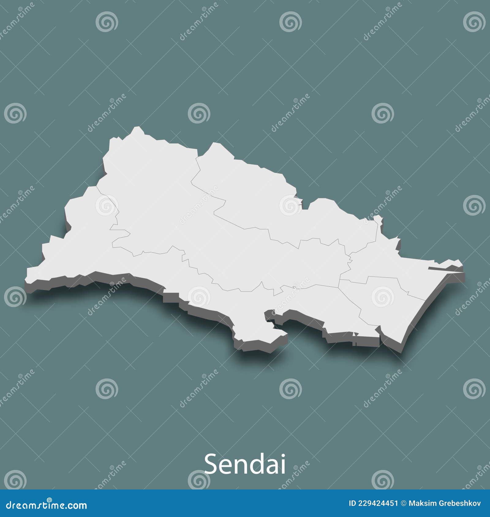 Sendai City State Of Japan, Island Country, Miyagi Prefecture Map ...