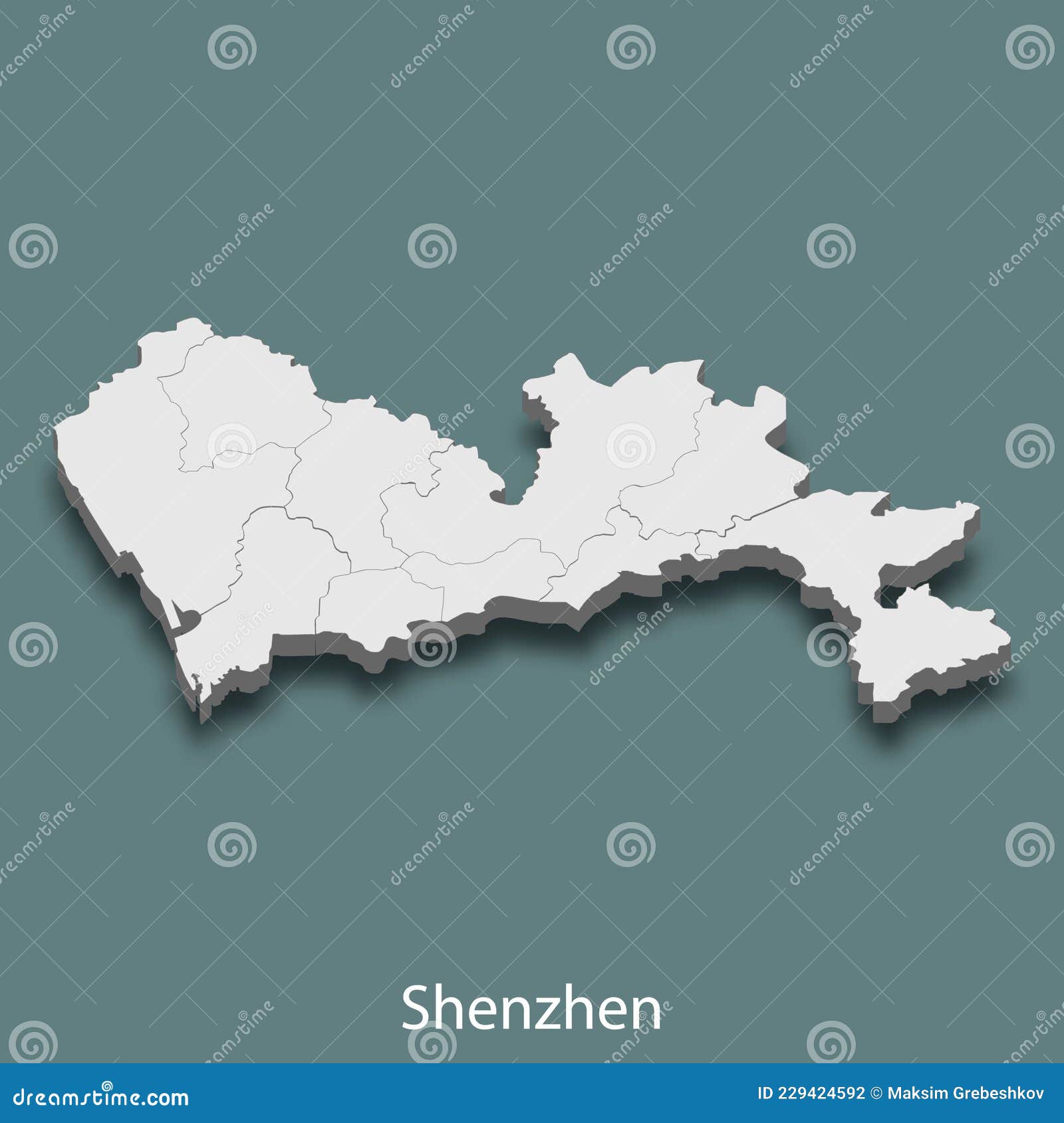 3d Isometric Map of Shenzhen is a City of China Stock Vector ...