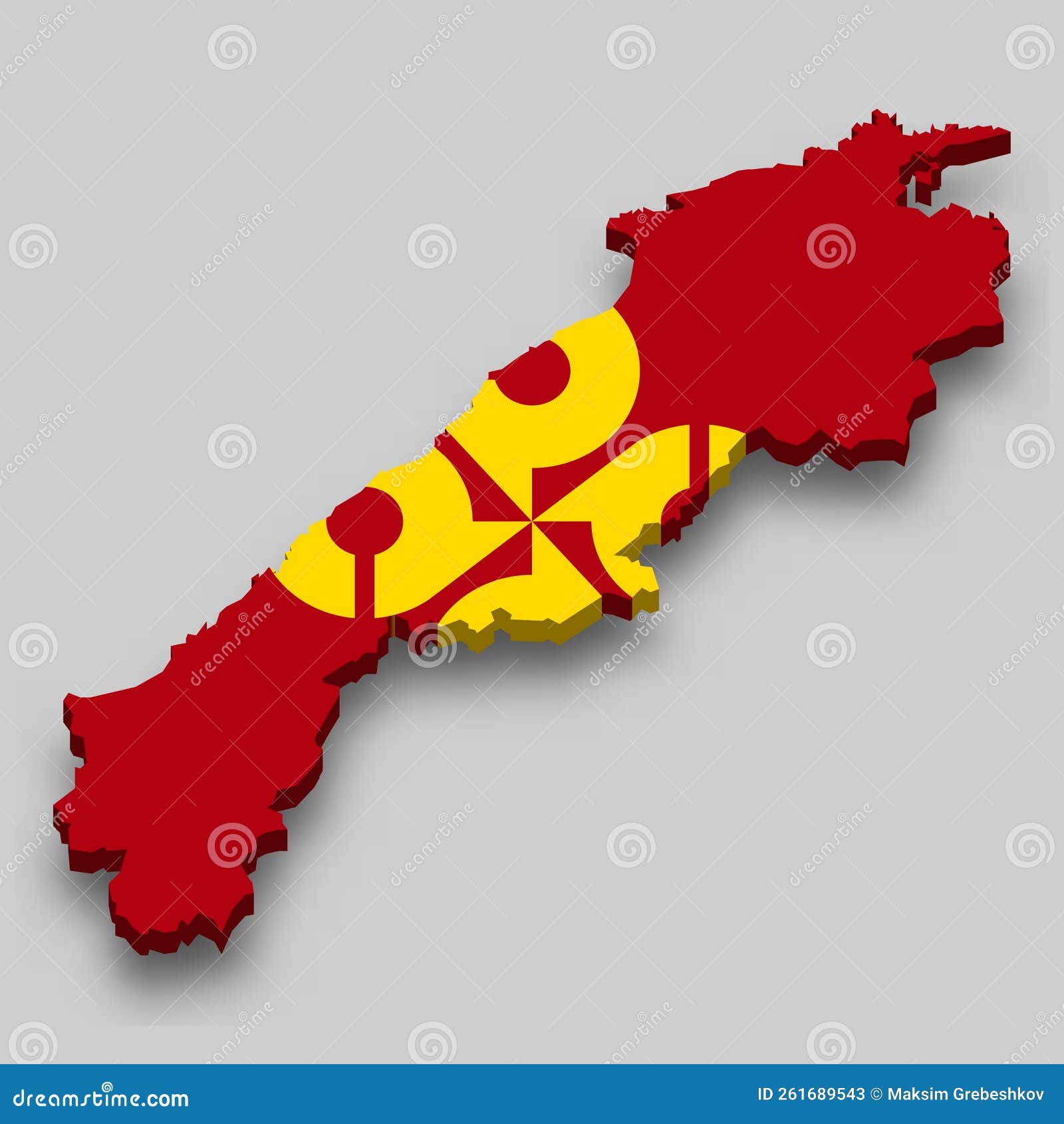 3d Isometric Map Of Shimane Is A Prefecture Of Japan Cartoon Vector ...