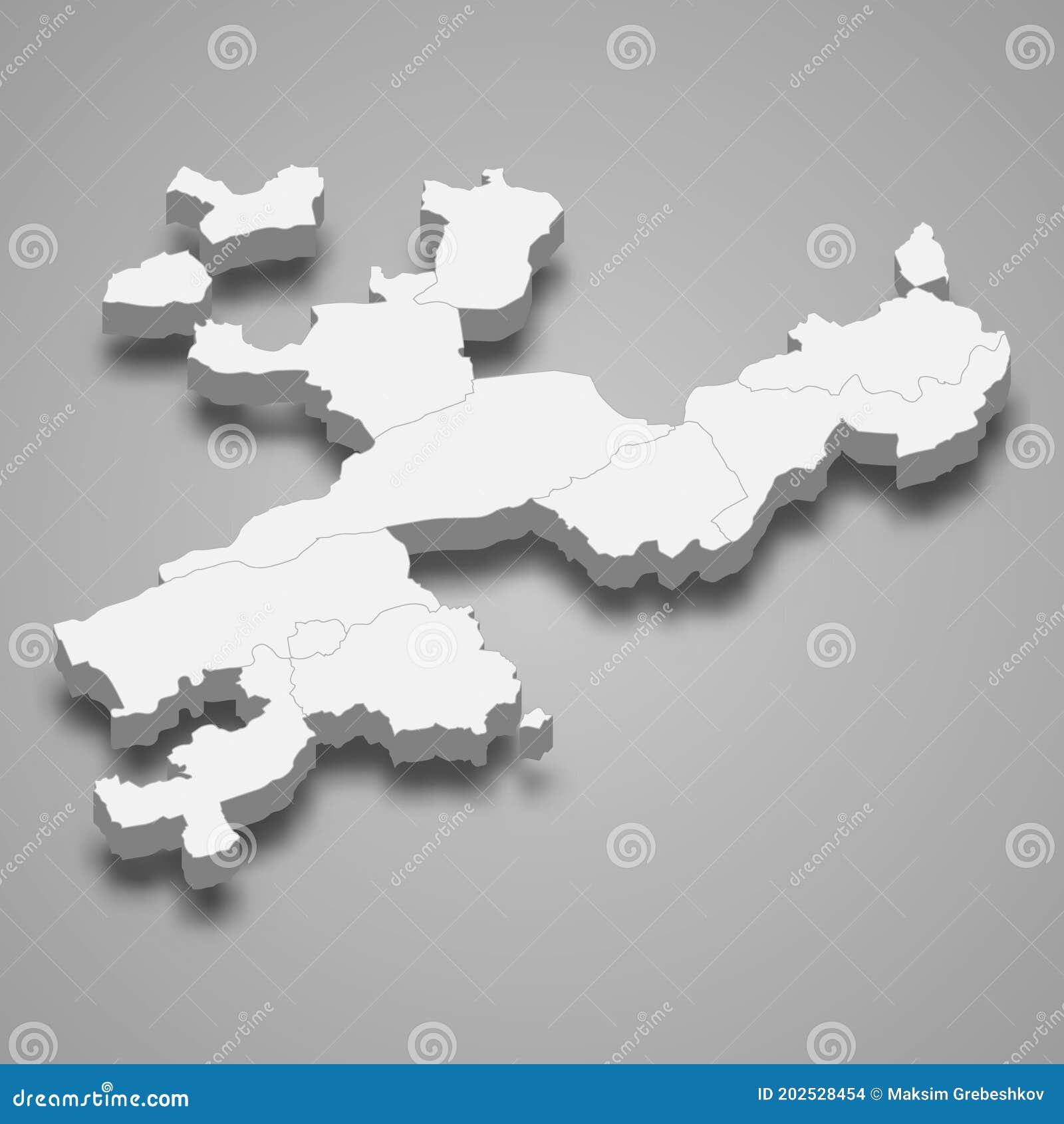 3d Isometric Map of Solothurn is a Canton of Switzerland Stock ...