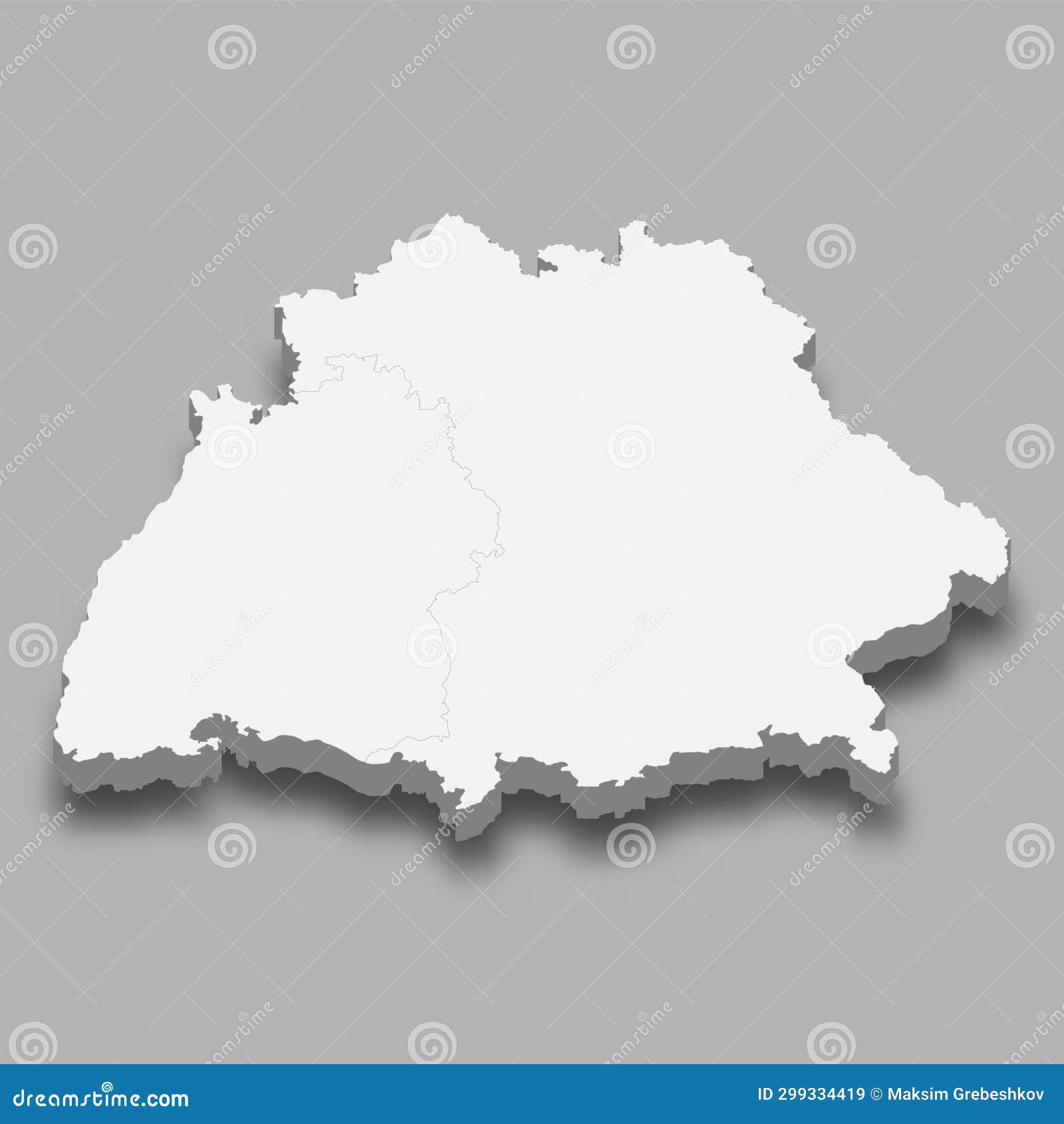 3d Isometric Map Southern Region of Germany Stock Vector - Illustration ...