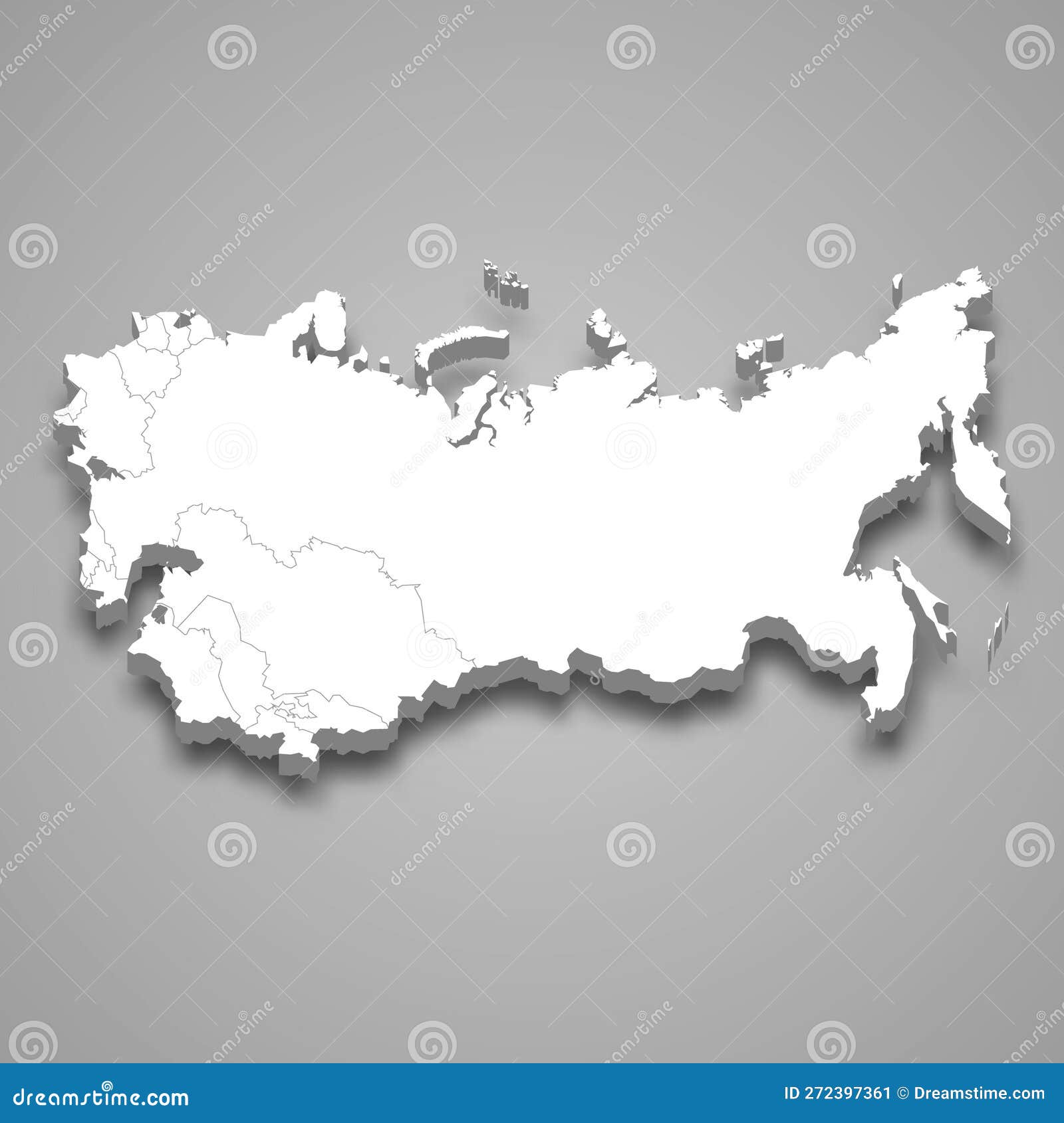 3d Isometric Map of Soviet Union Isolated with Shadow Stock ...