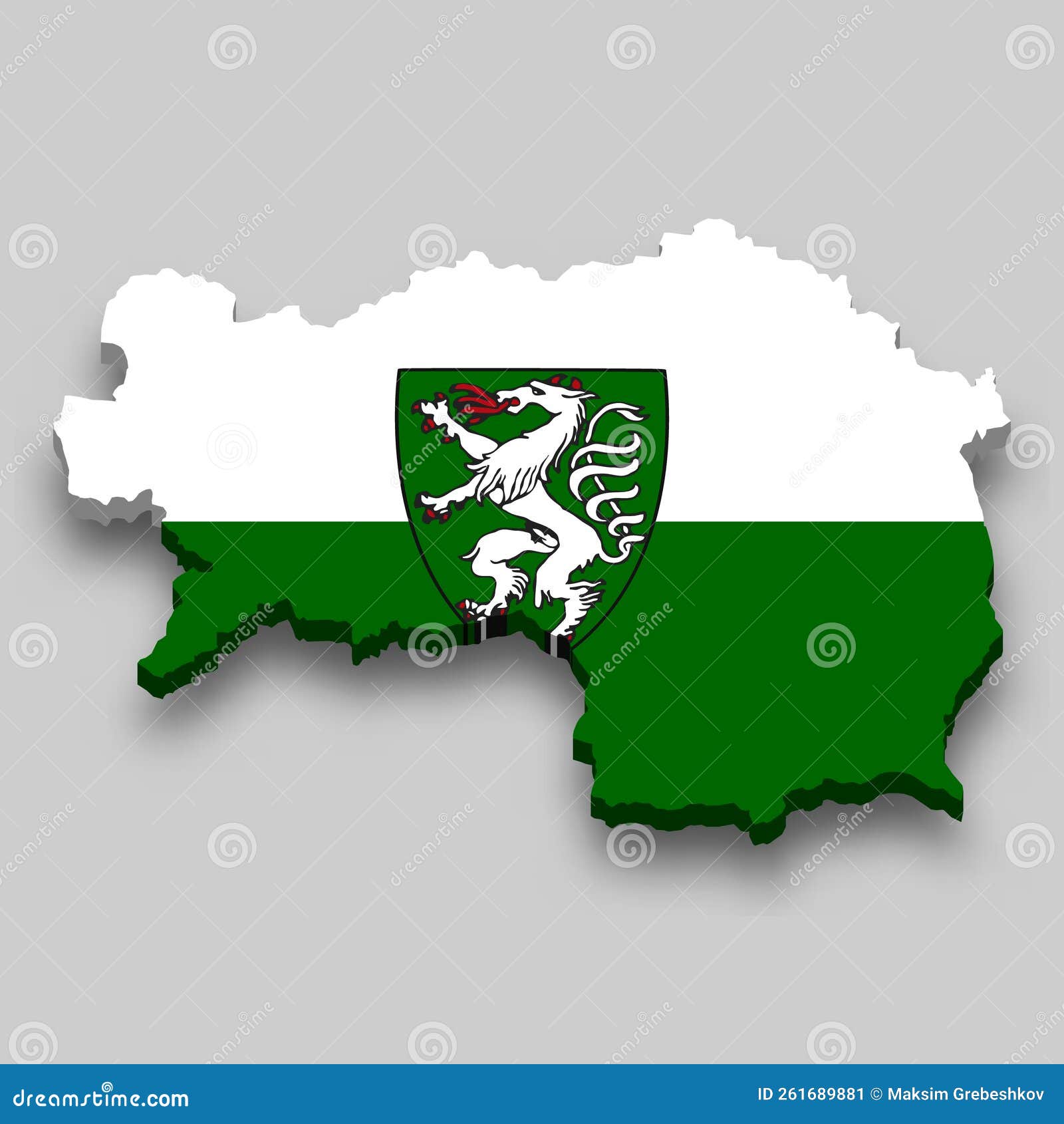 3d Isometric Map of Styria is a Region of Austria Stock Vector ...