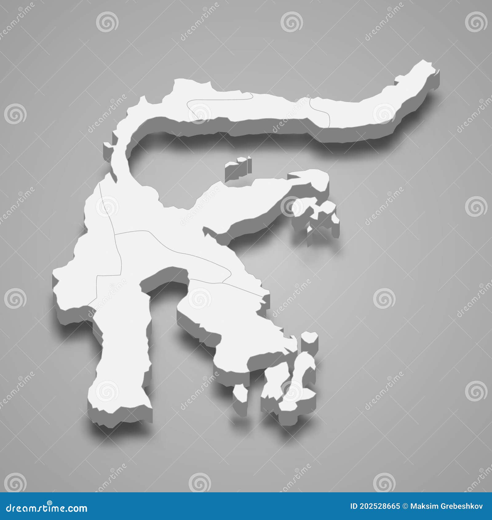 3d Isometric Map of Sulawesi is a Island of Indonesia Stock ...