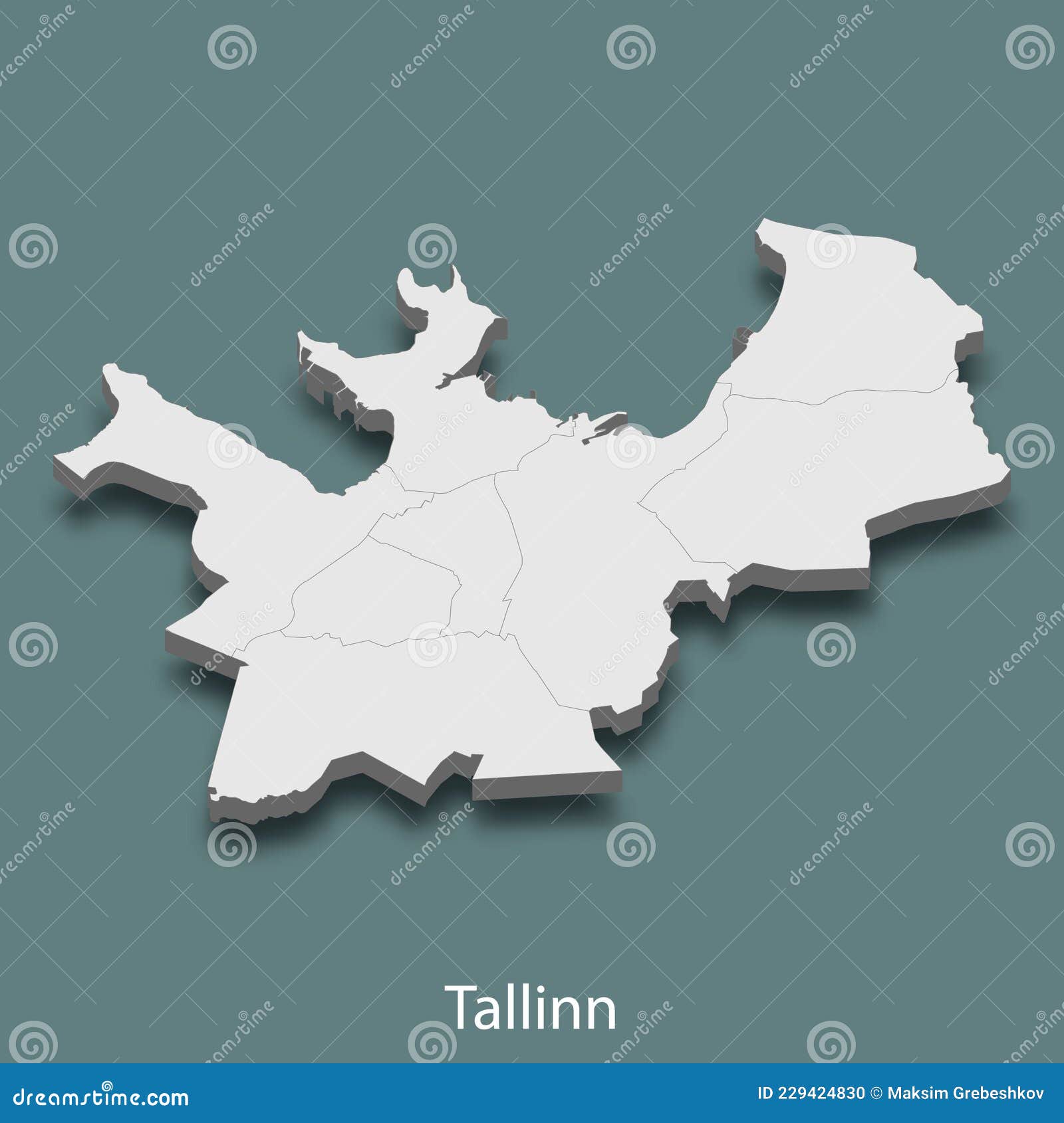 3d Isometric Map of Tallinn is a City of Estonia Stock Vector ...