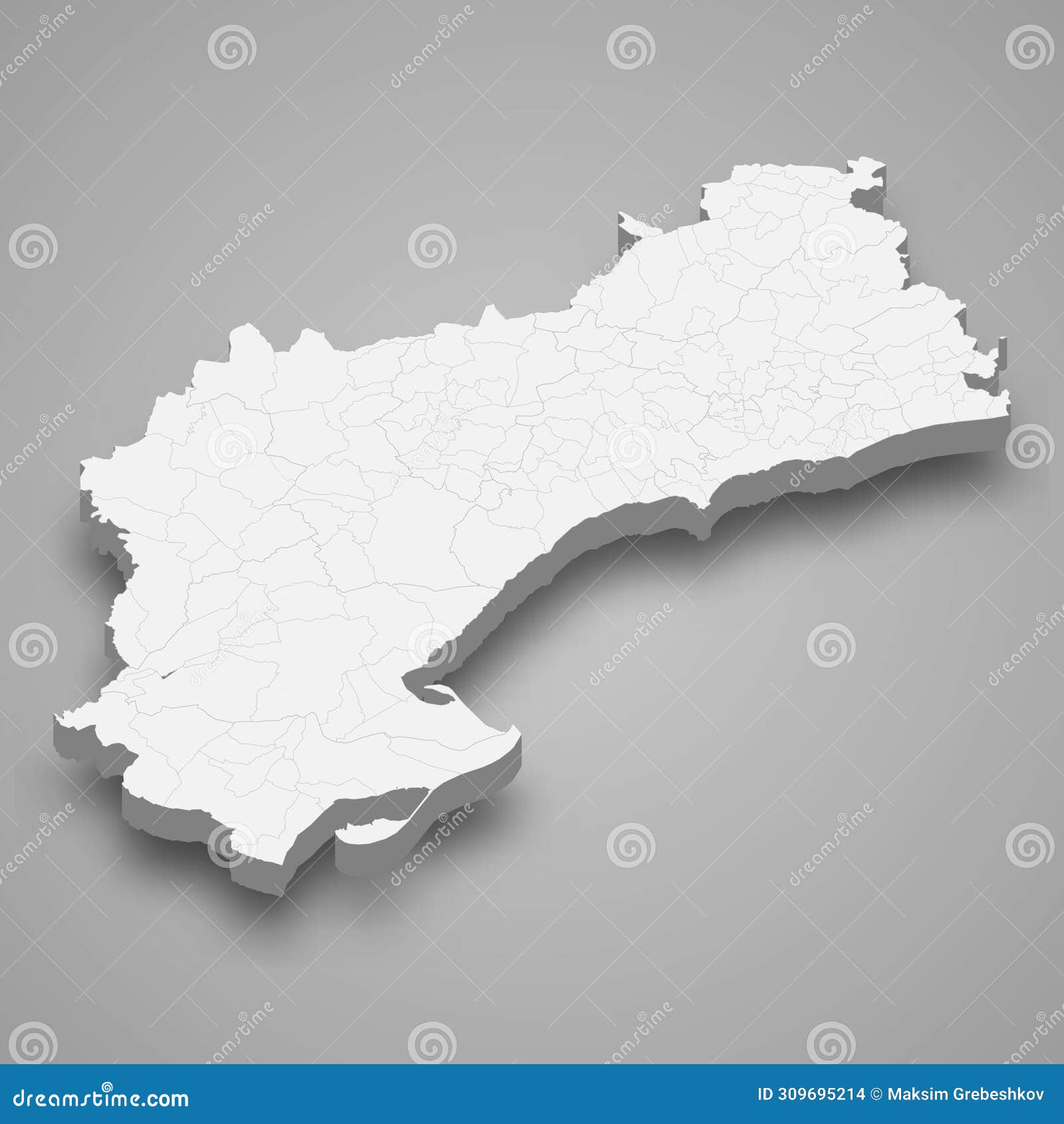 3d Isometric Map of Tarragona is a Province of Spain Stock Illustration ...