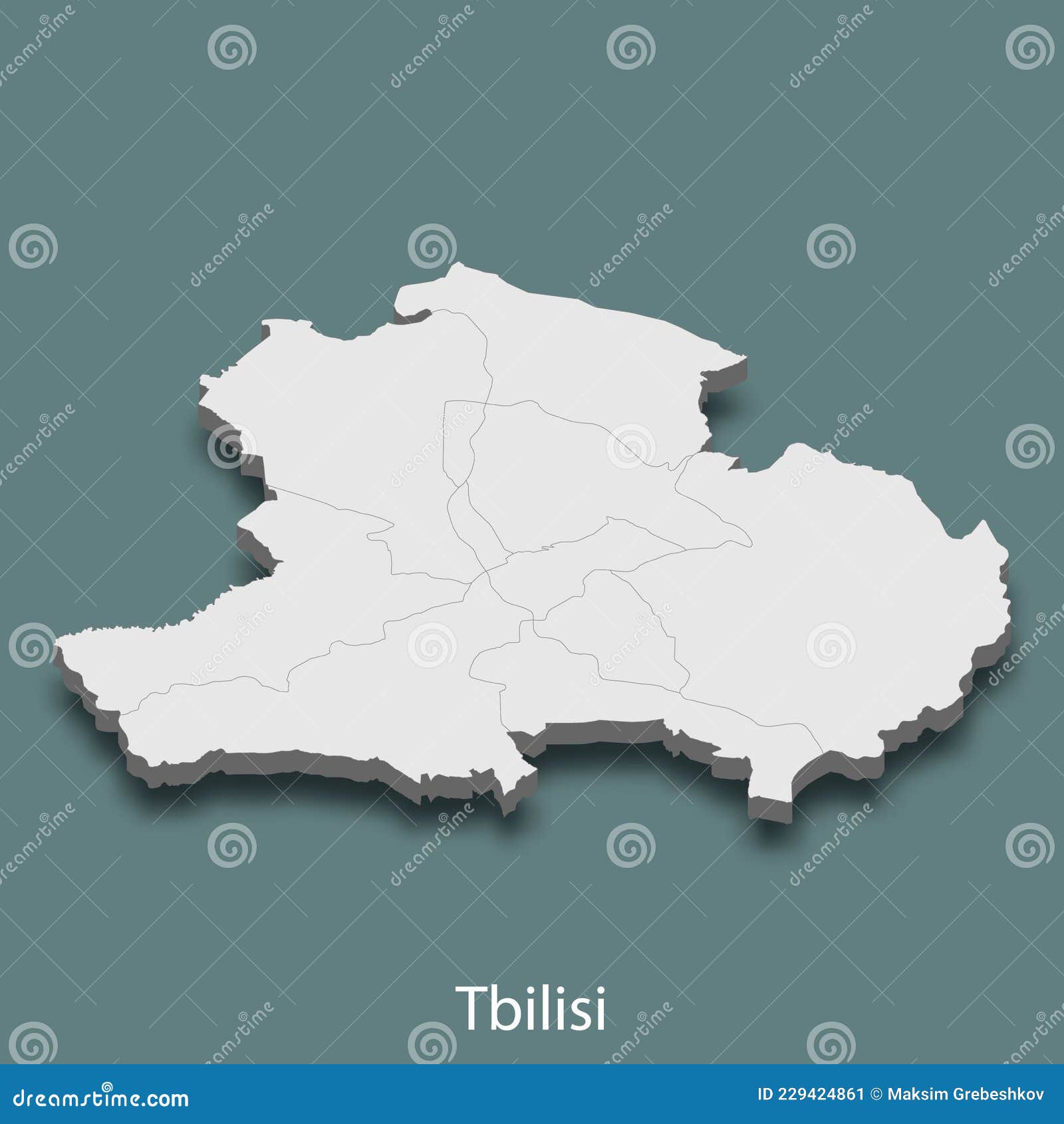 3d Isometric Map of Tbilisi is a City of Georgia Stock Vector ...