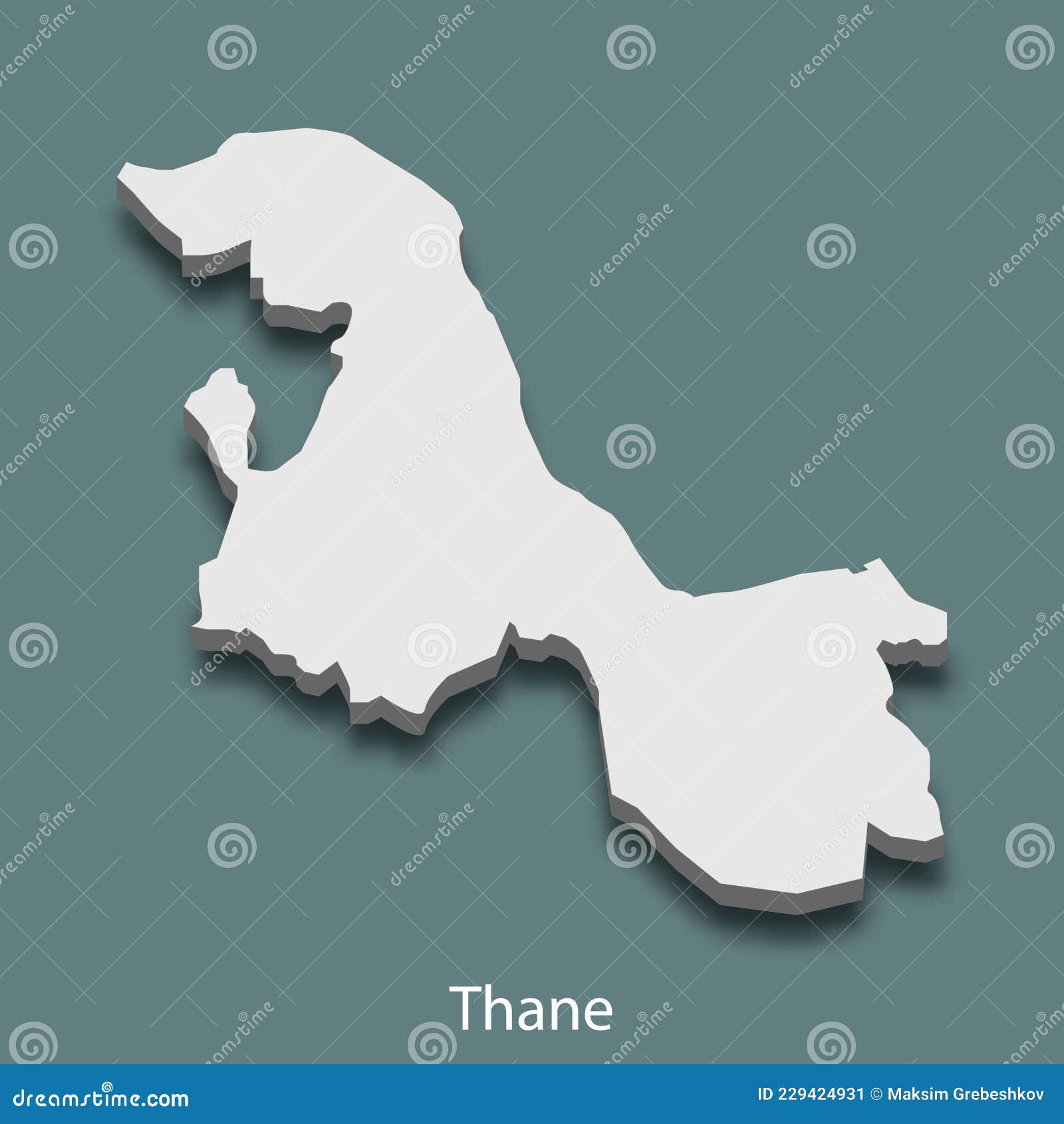 3d Isometric Map of Thane is a City of India Stock Vector ...