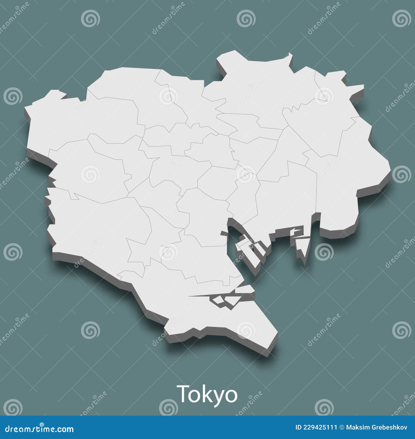 3d Isometric Map of Tokyo is a City of Japan Stock Vector ...