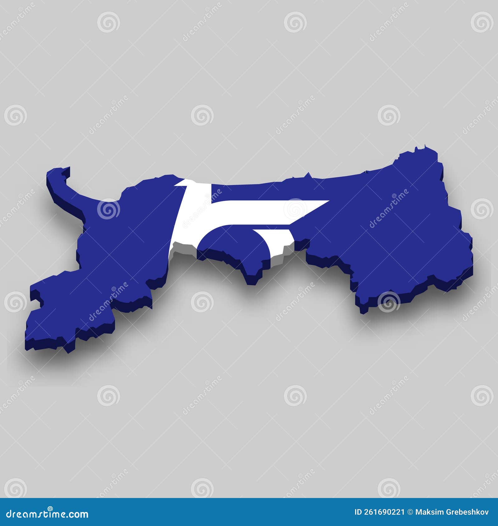 3d Isometric Map of Tottori is a Prefecture of Japan Stock Vector ...
