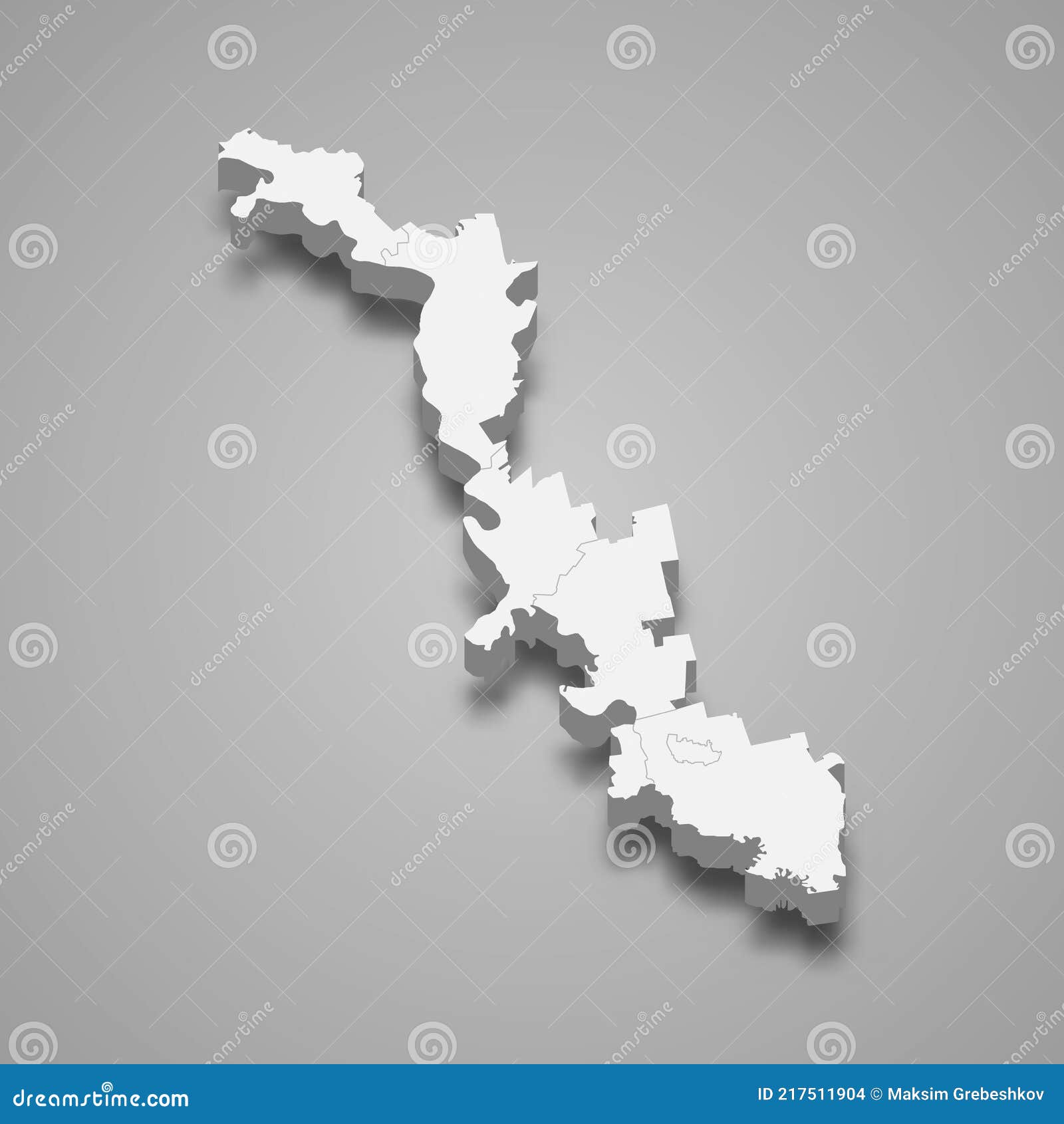 3d Isometric Map of Transnistria, Isolated with Shadow Stock Vector ...