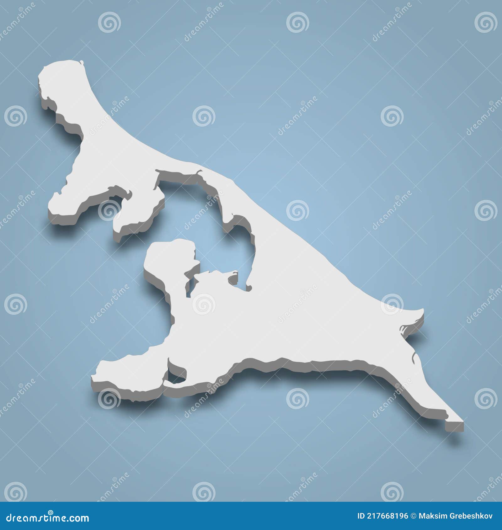 3d Isometric Map of Usedom is an Island in Germany Stock Vector ...