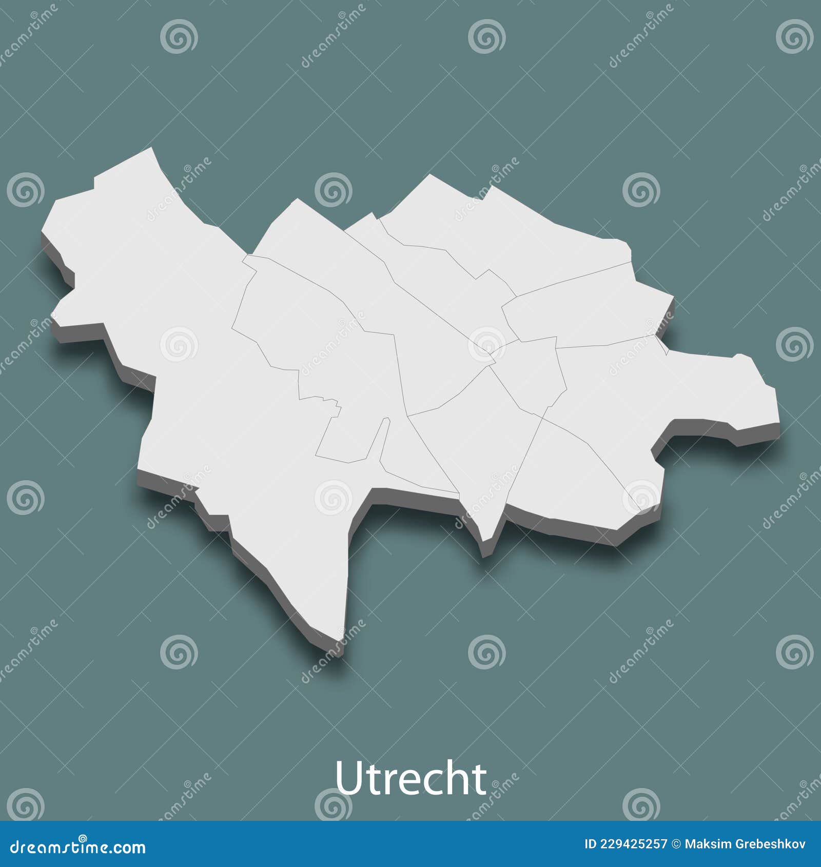 3d Isometric Map Of Utrecht Is A City Of Netherlands Cartoon Vector ...